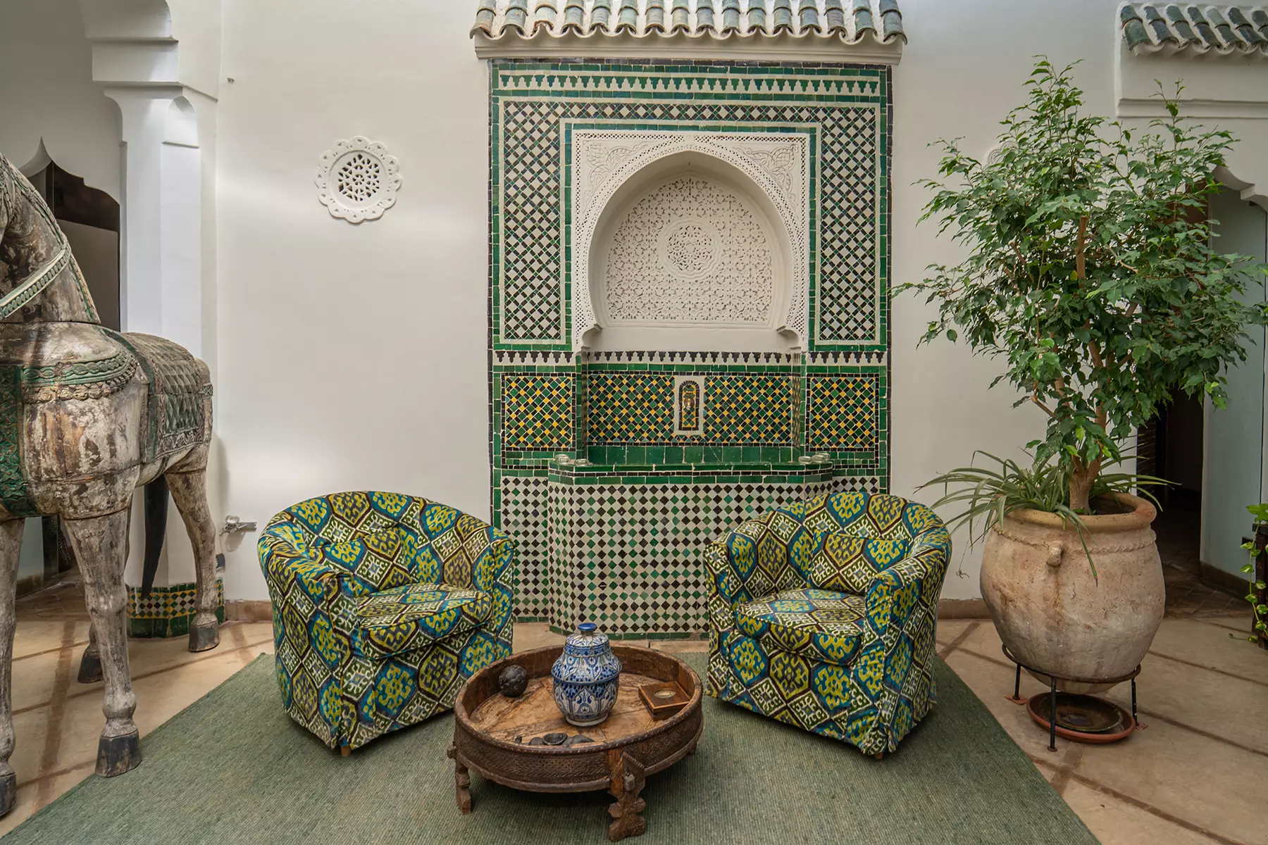 ولا Quartier Majorelle Marrakech میں ایک لاؤنج/رہنے کا علاقہ