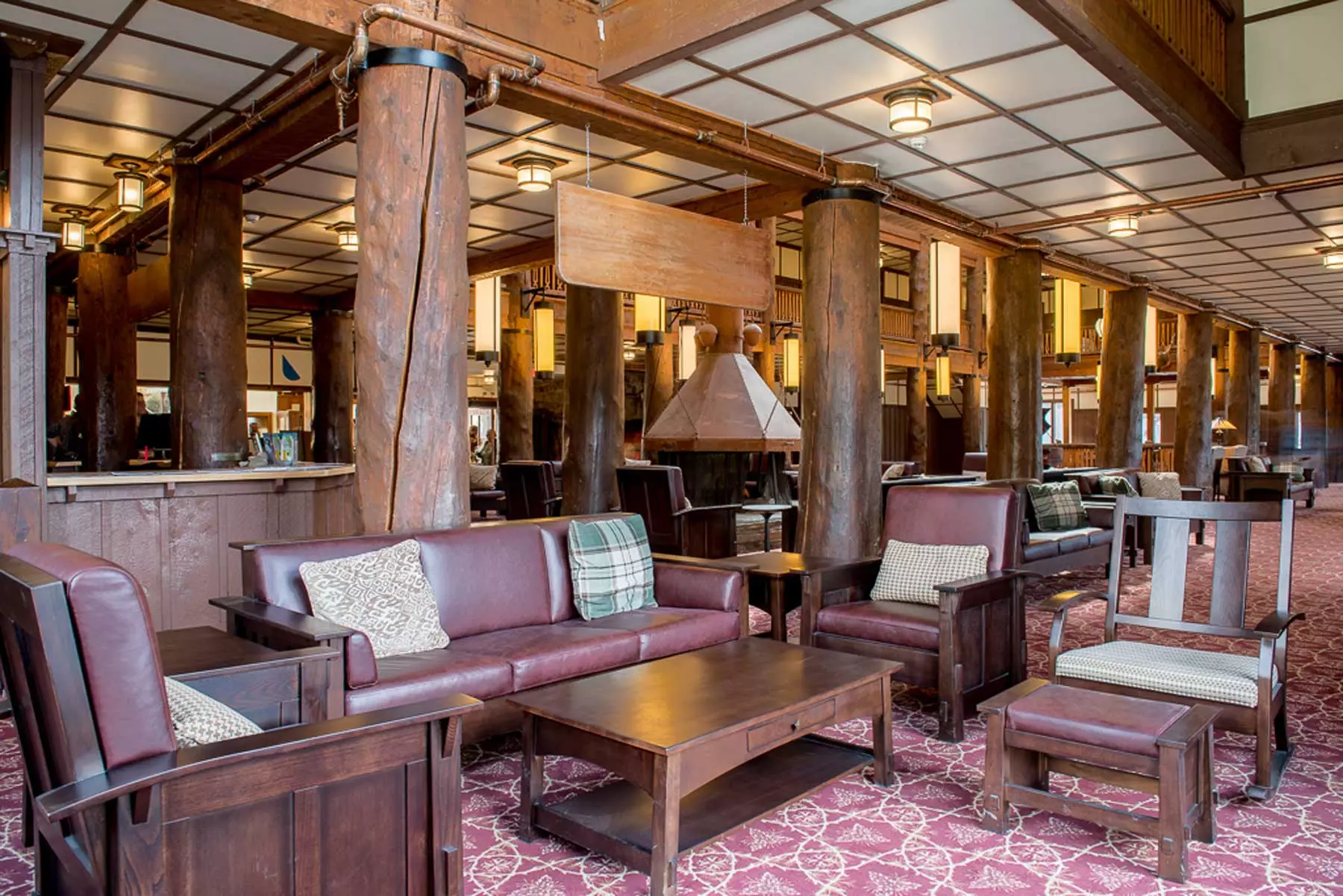 Lobby of Many Glacier Hotel