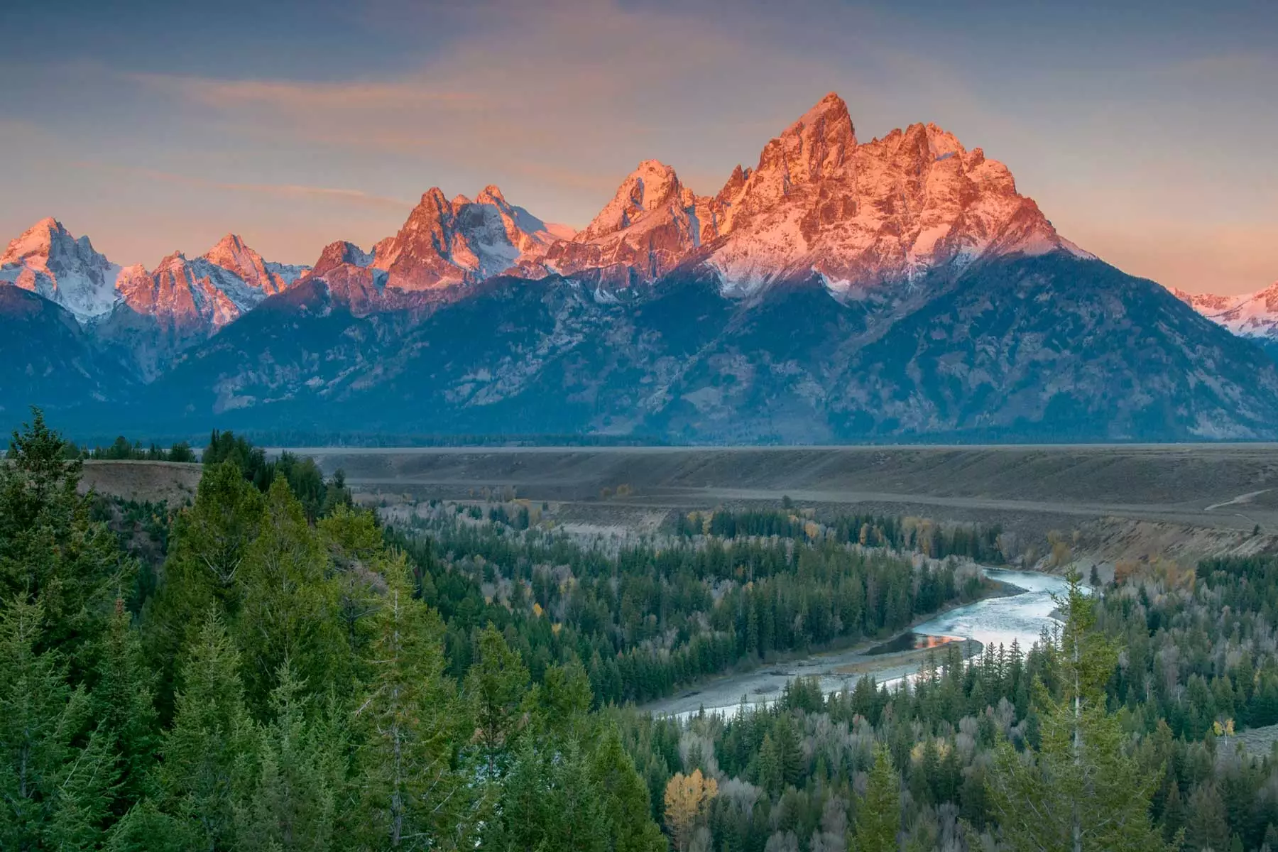 Snake River Overlook amin'ny hazavana maraina