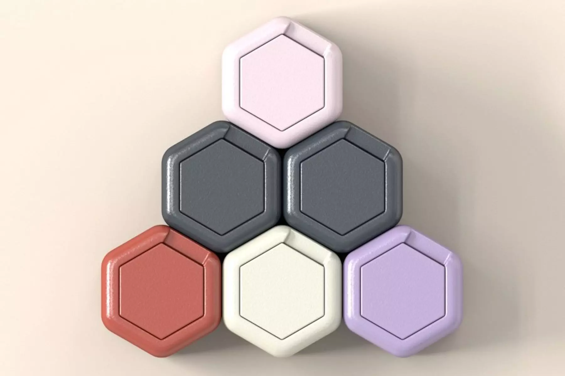 dosettes de trousse de toilette hexagonales