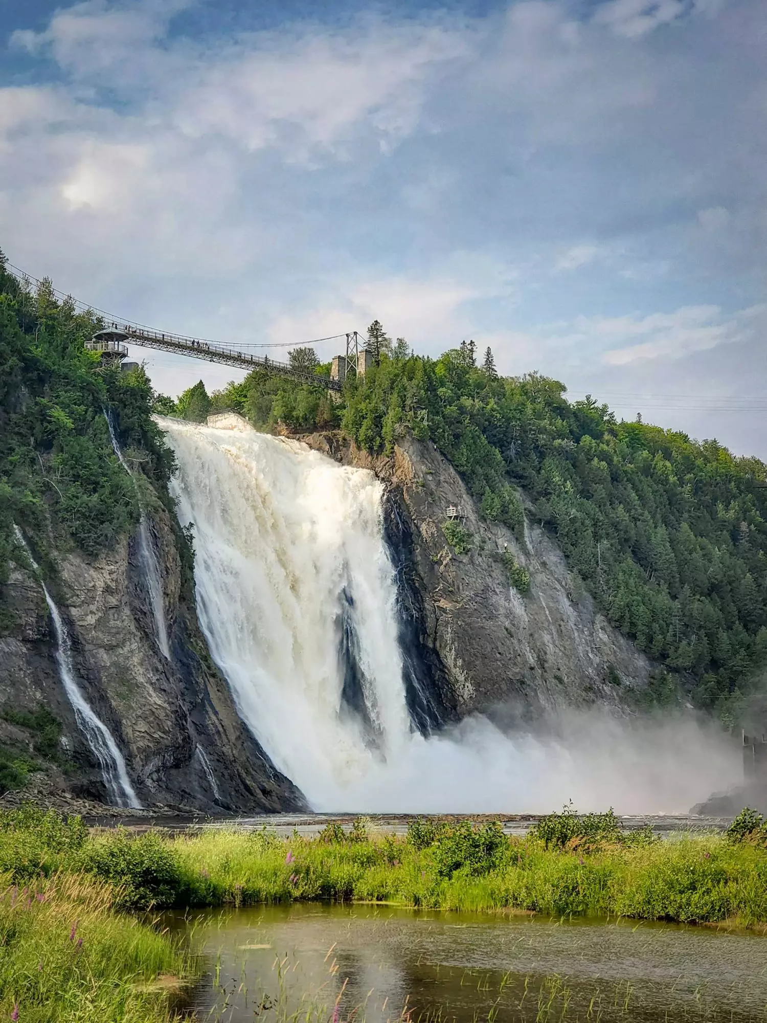 Štátny park Montmorency Falls v Quebecu v Kanade