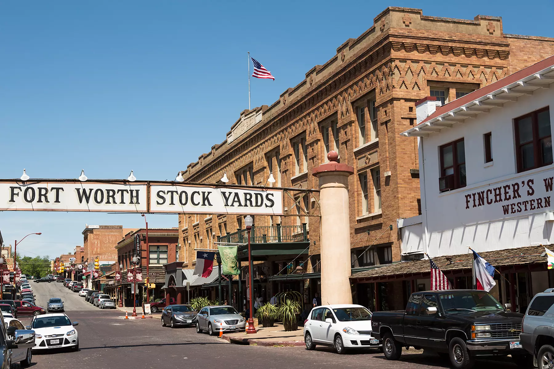 Знак Fort Worth Stock Yards, Техас