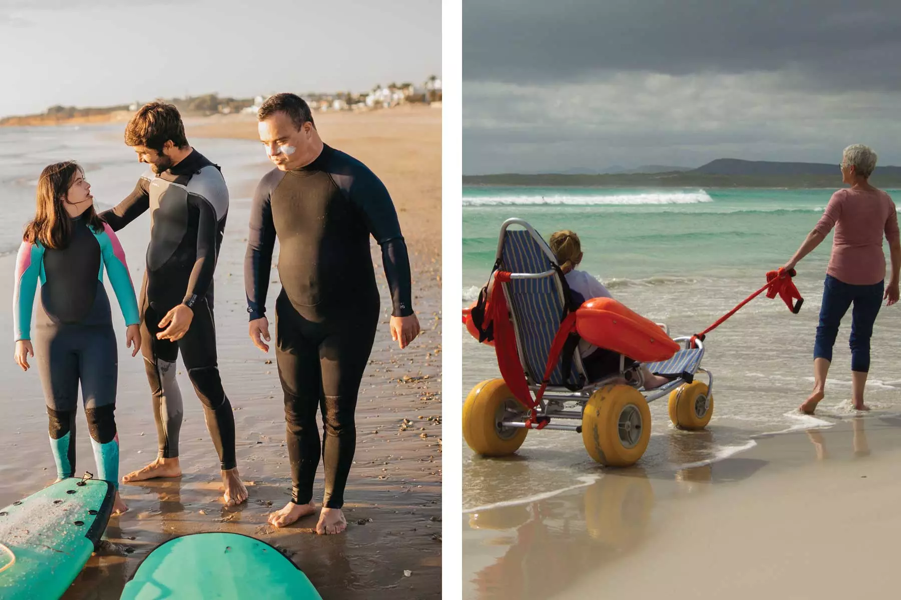 Airbnb upplifun með aðgengi í huga sem sýnir strandferðir