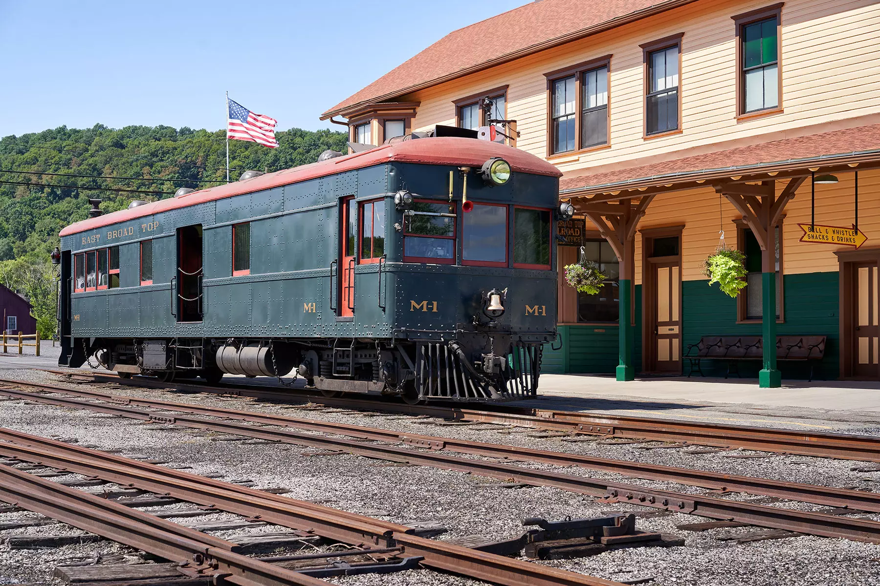 East Broad Top Railroad geltoki batean gelditu zen