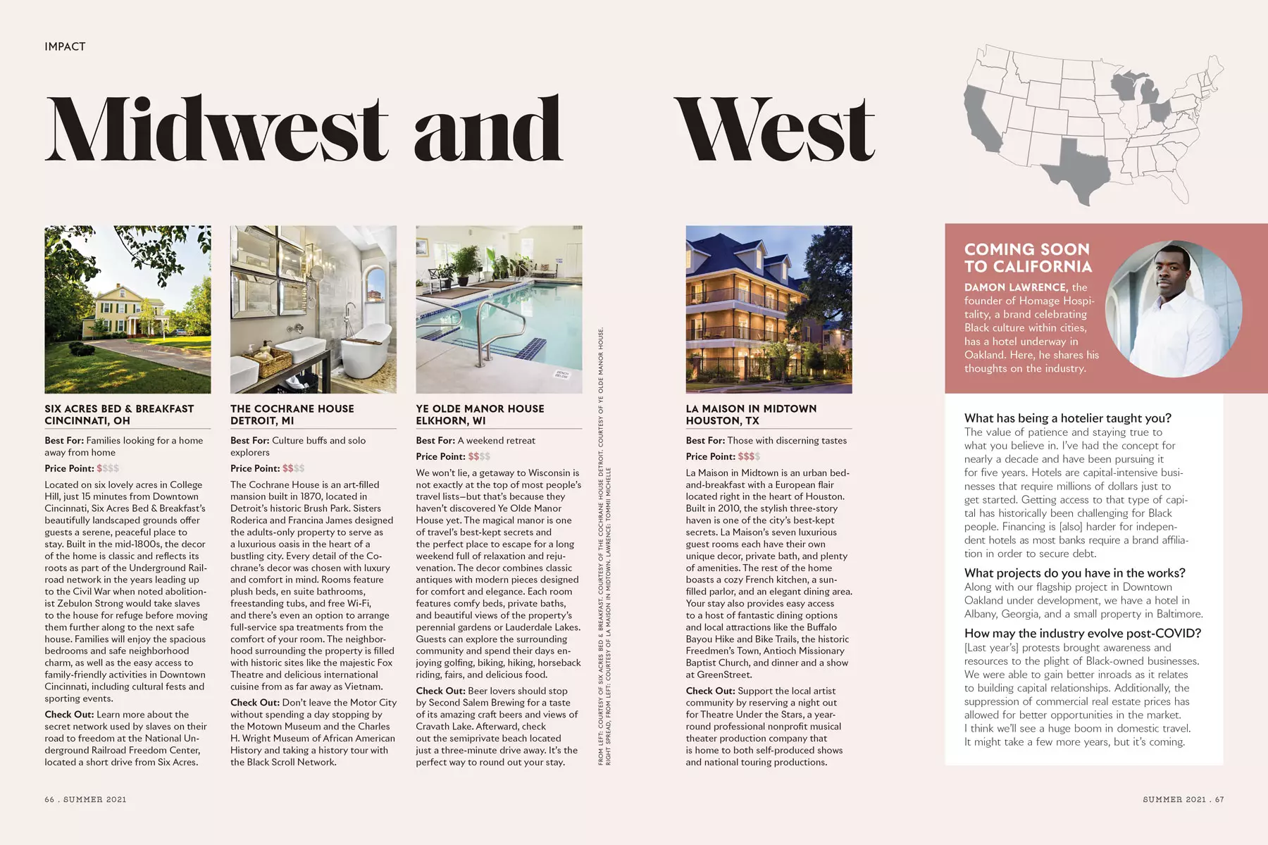 Sweet July magazine's Escape Issue, met hotels in eigendom van Black