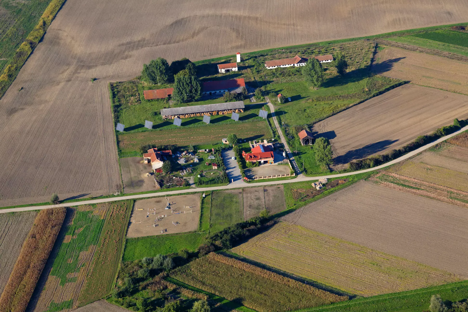 Aerial view sa kaumahan sa Legrad, Croatia