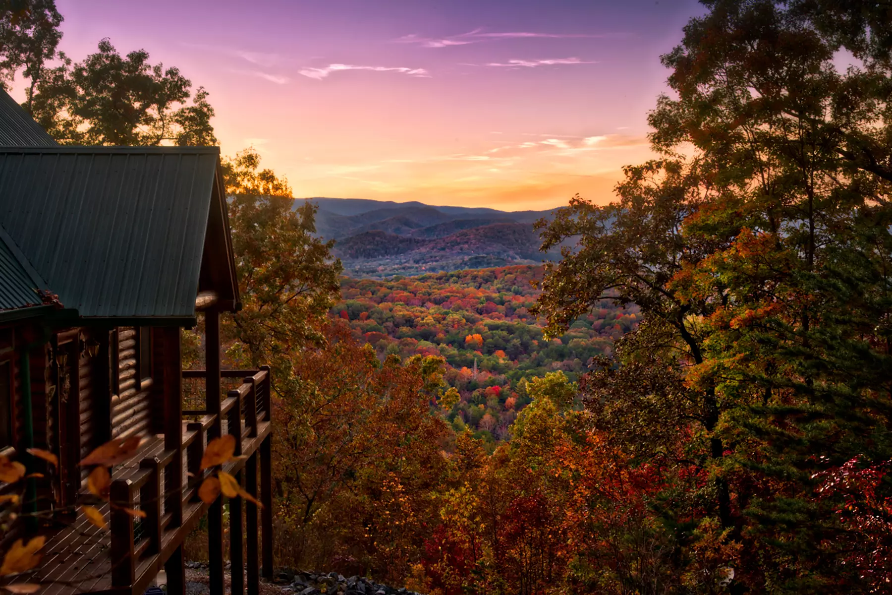 Fall Cohutta fan Sunrock yn Blue Ridge, Georgia