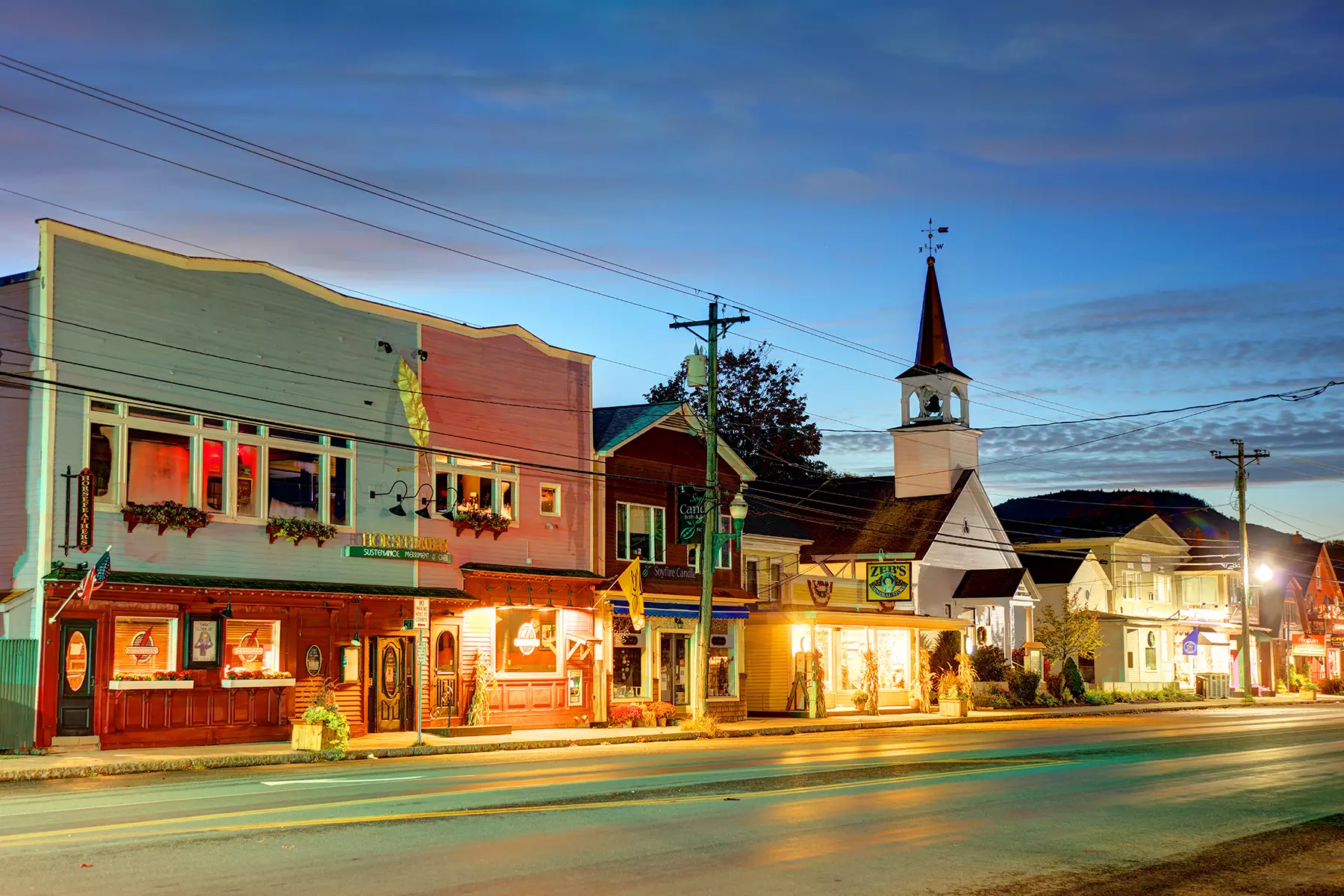 Geschäfte in North Conway, dem größten Dorf der Stadt Conway