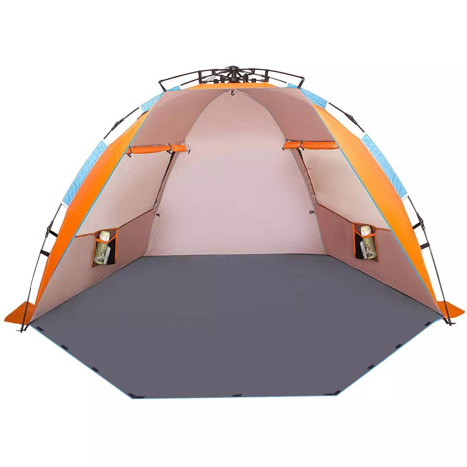 Oileus X-Large 4 Person Beach Tent Sun Shelter - ကမ်းခြေအတွက် ခရီးဆောင် Sun Shade Instant Tent