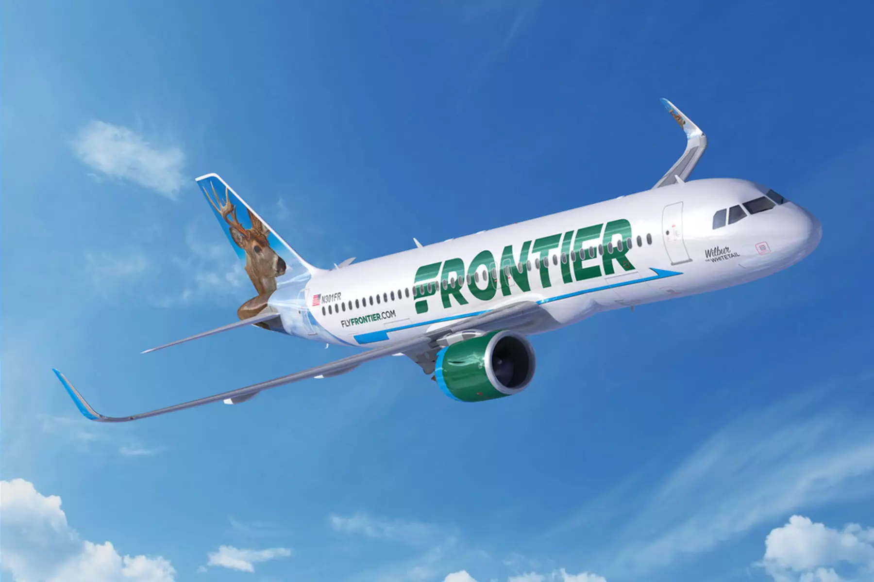 Usa ka Frontier Airlines a320 sa paglupad