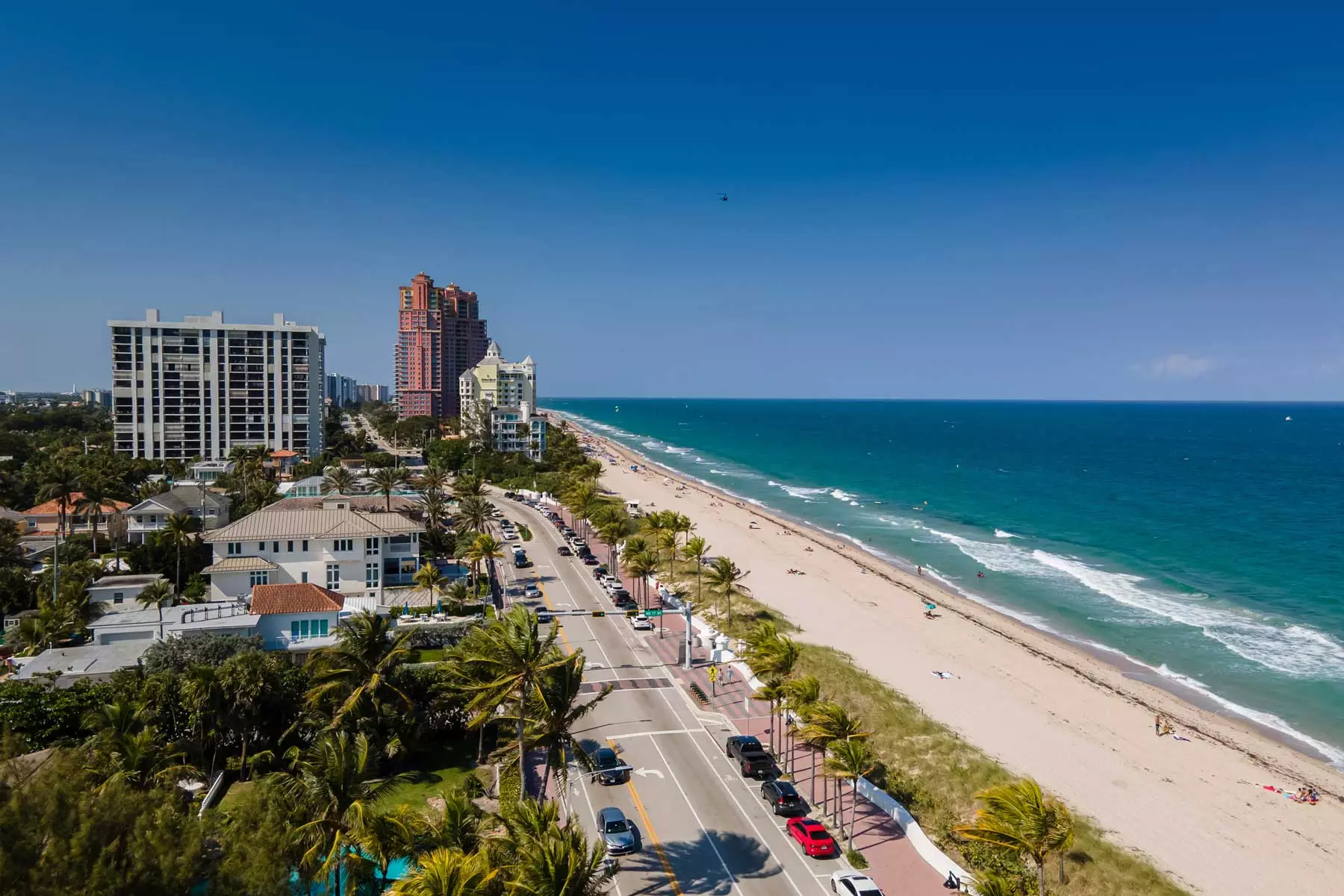 Vakker luftfoto over Central Beach i Fort Lauderdale