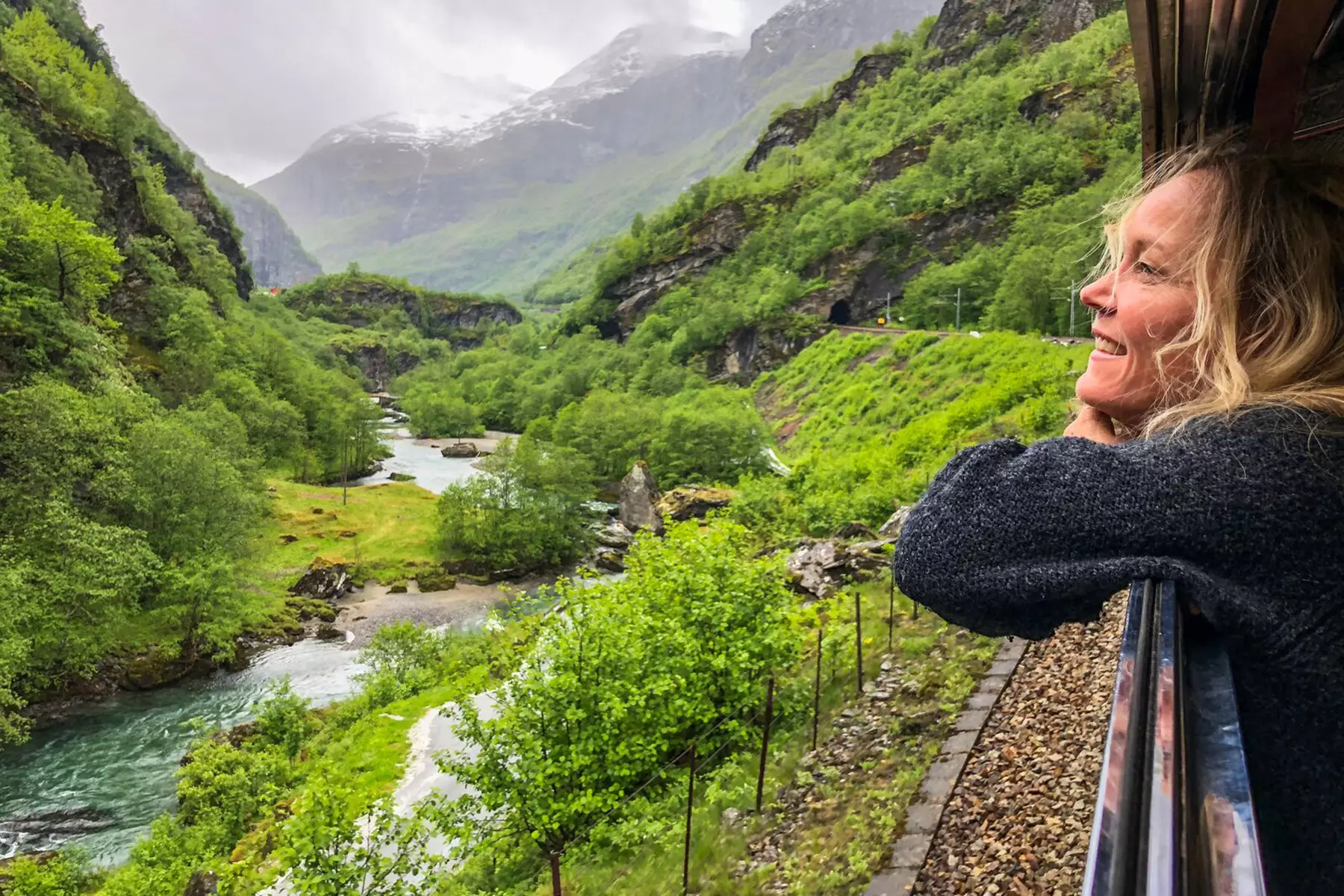 Flåmsbanen vwayaje ak tren