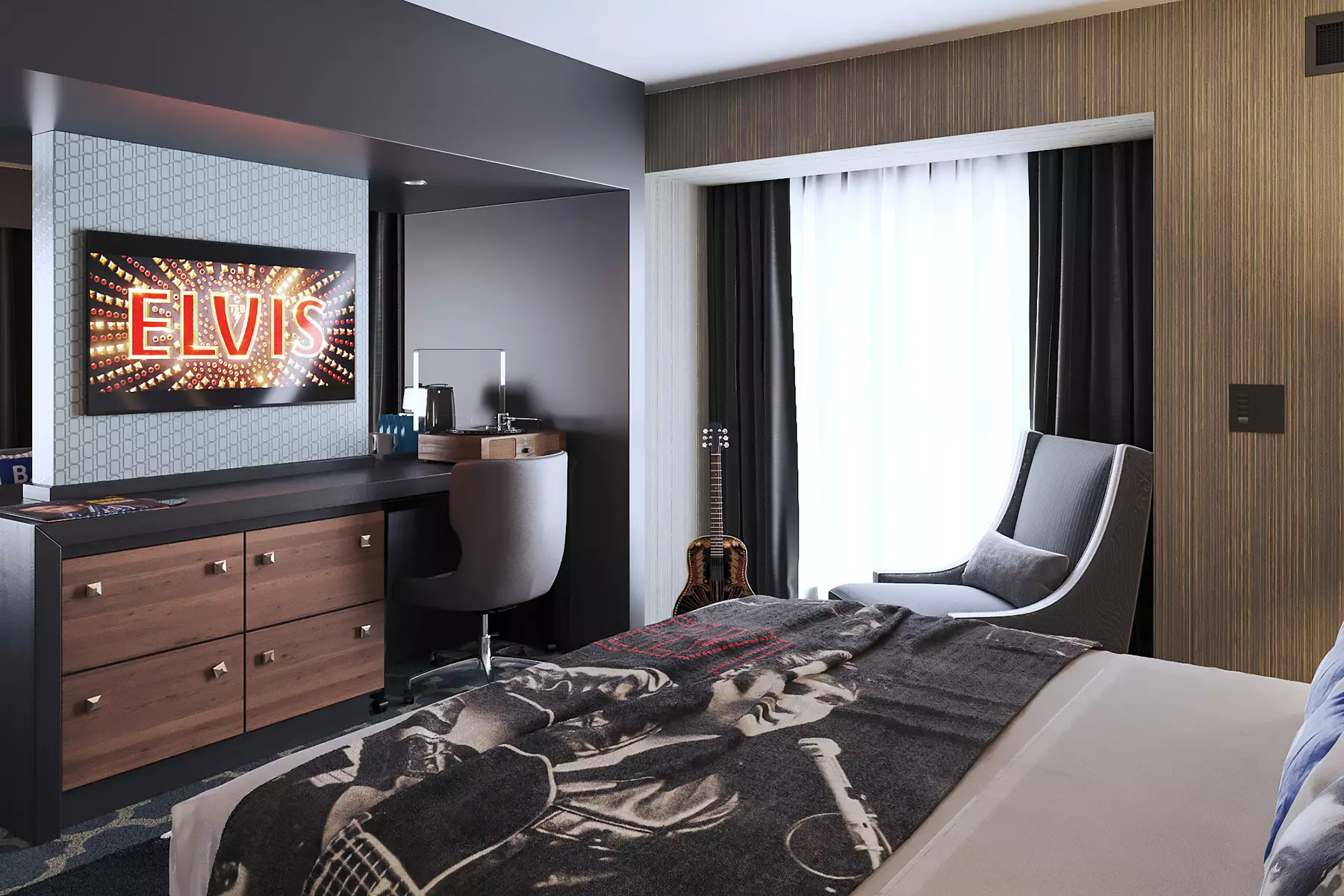 Interior Kamar Tidur Junior Suite di The Guest House at Graceland