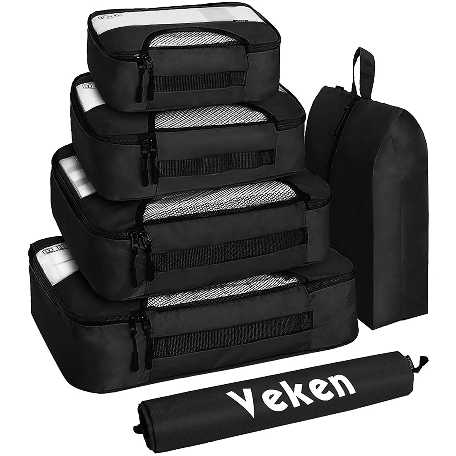 Veken 6 Set Packing Cubes, Travel Luggage Organizers