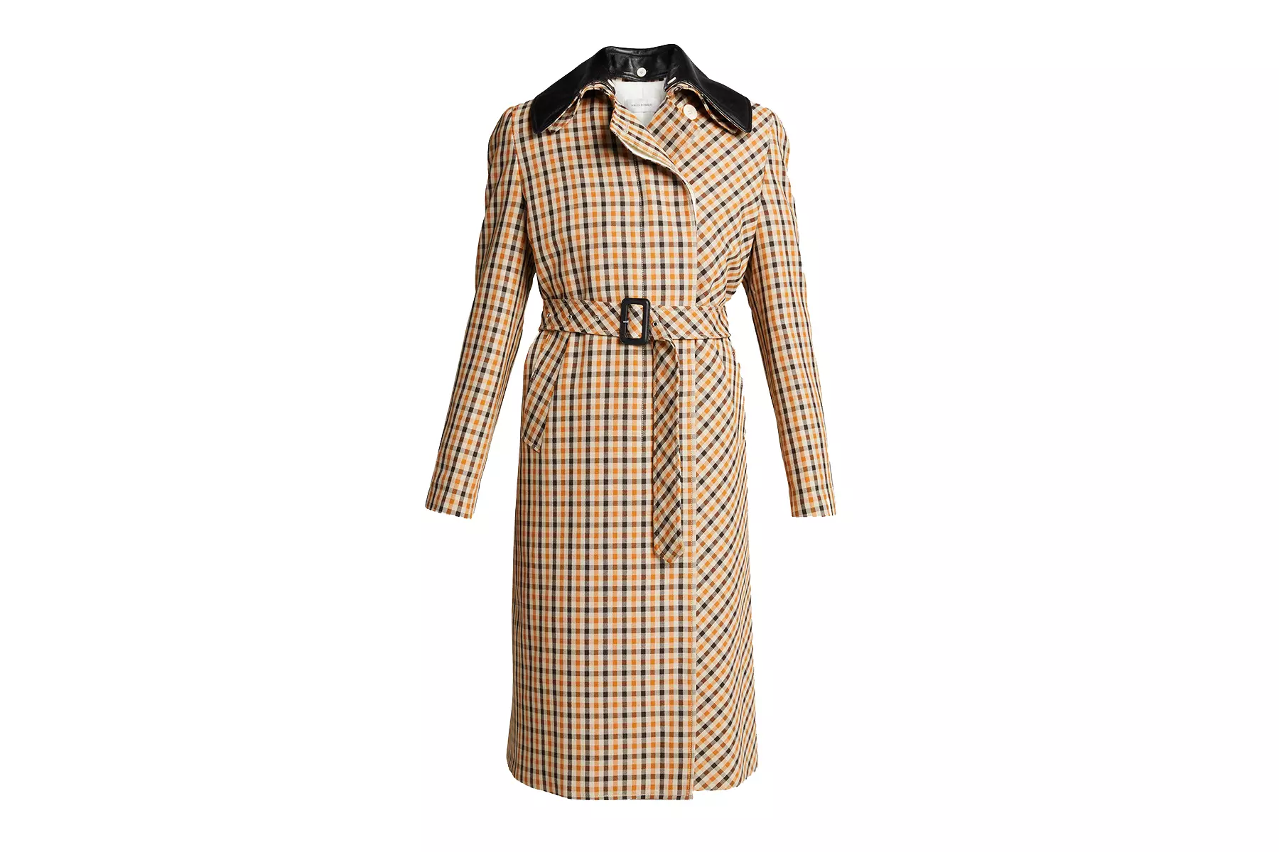 WALES BONNER Multi-Check Belted Trench Coat b'kullar tal-ġilda