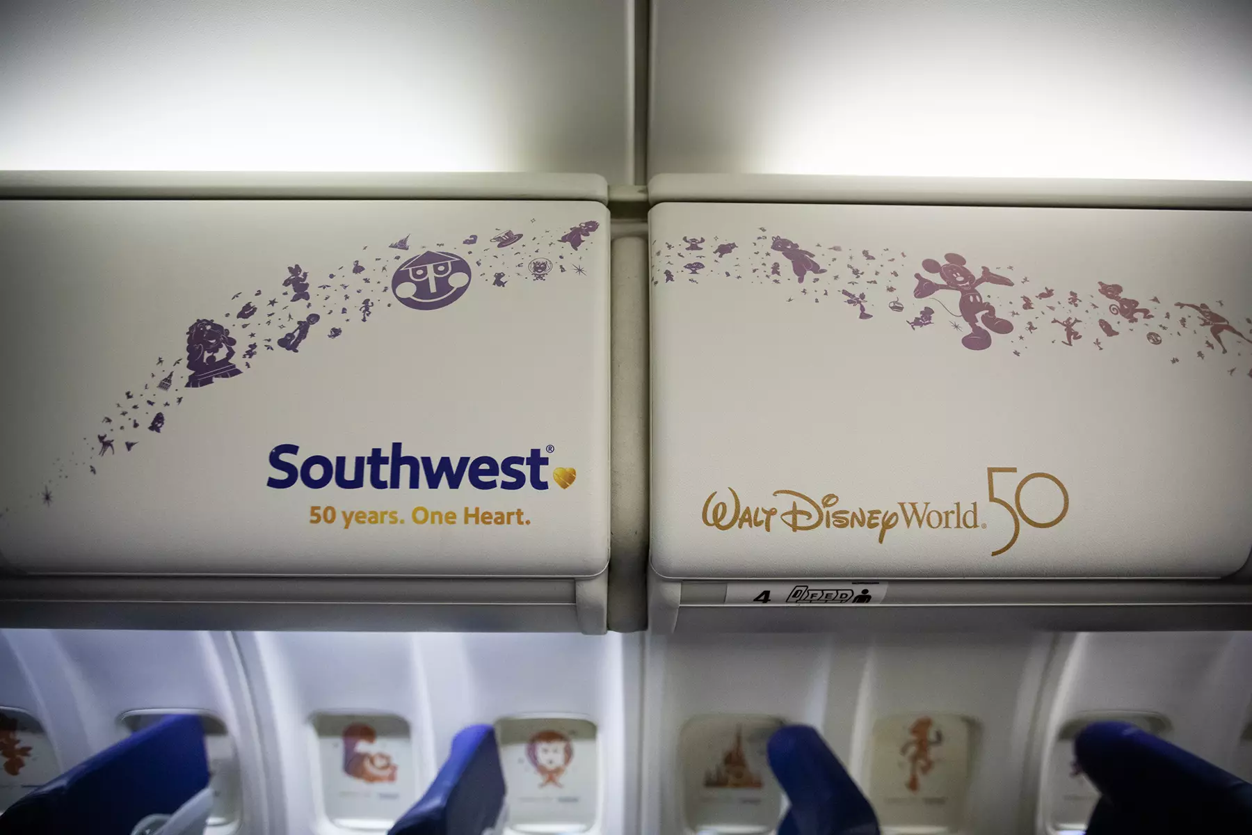 Die oorhoofse op die Southwest Airlines/Walt Disney World Gedenkvliegtuig