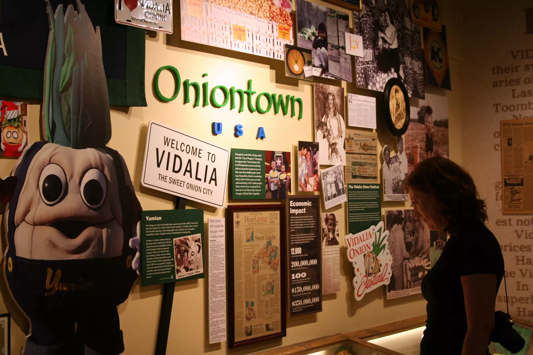 Das Museum zeigt Erinnerungsstücke aus Vidalia, bekannt als Sweet Onion City und Oniontown USA, und ist auch für sein Maskottchen bekannt