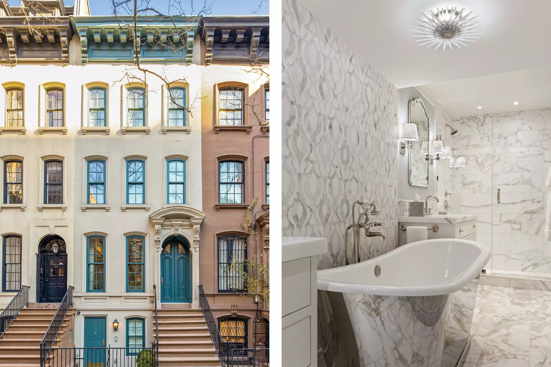 Śniadanie Inspirato w budynku Tiffany's Brownstone, marmurowa łazienka i srebrna wanna