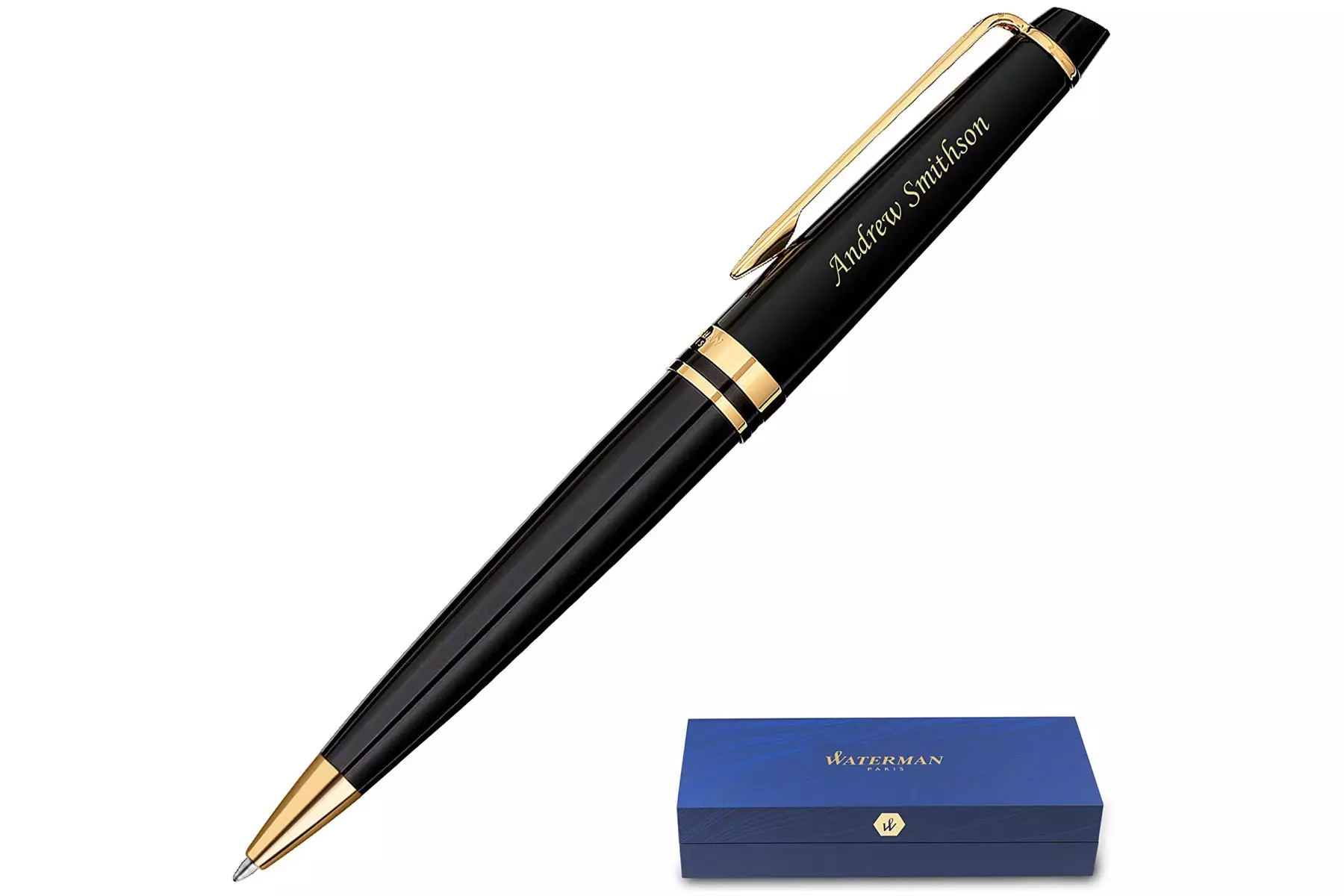 caneta preta e dourada
