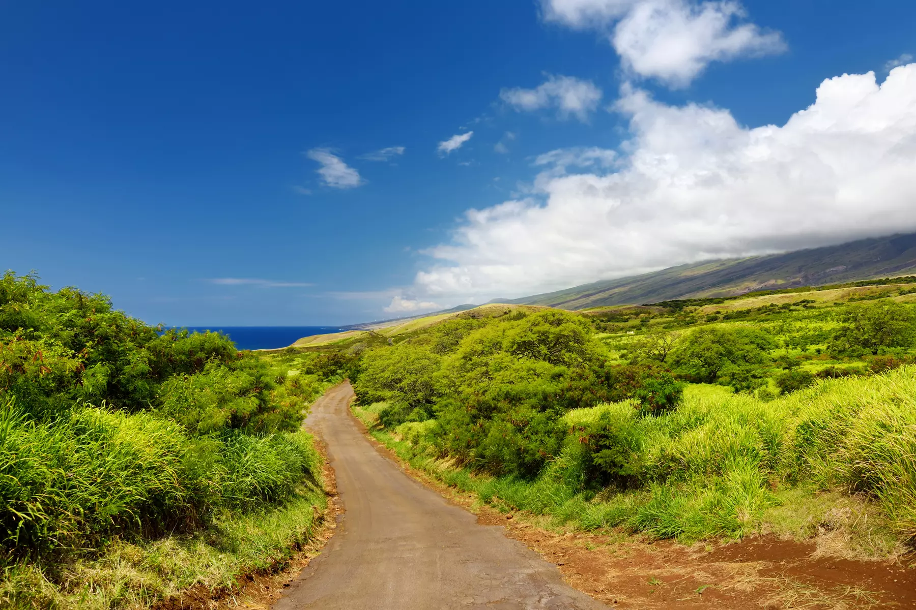 Tírdhreach álainn de South Maui. An backside de Haleakala Crater ar oileán na Maui, Haváí