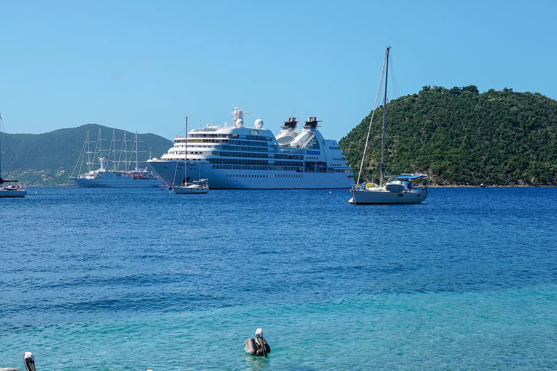 ponte di Seabourn Odyssey nei Caraibi;