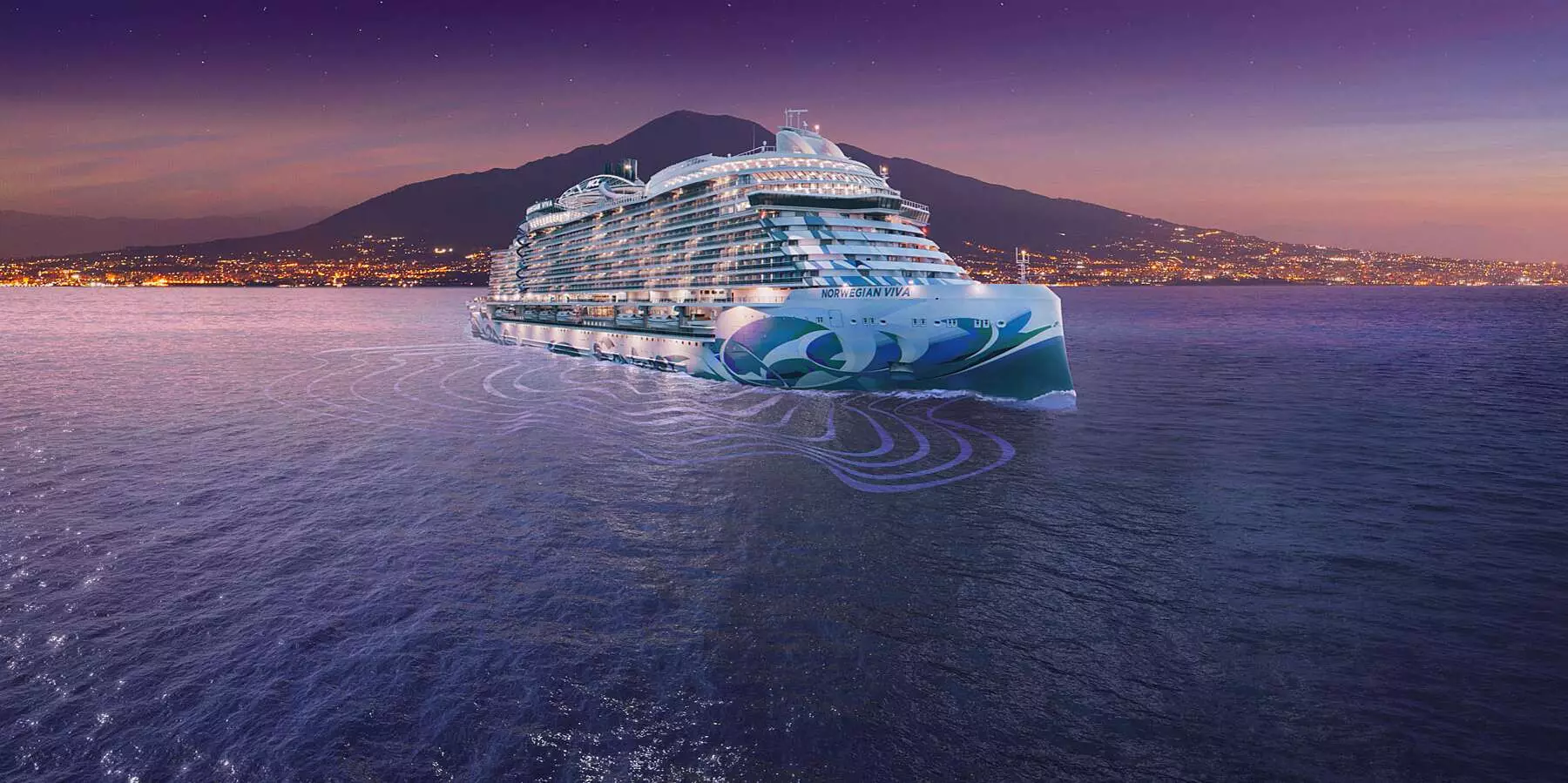 It nijste skip fan Norwegian Cruise Line hat in Go Kart Track, Infinity Pools en romte foar 3.200 gasten