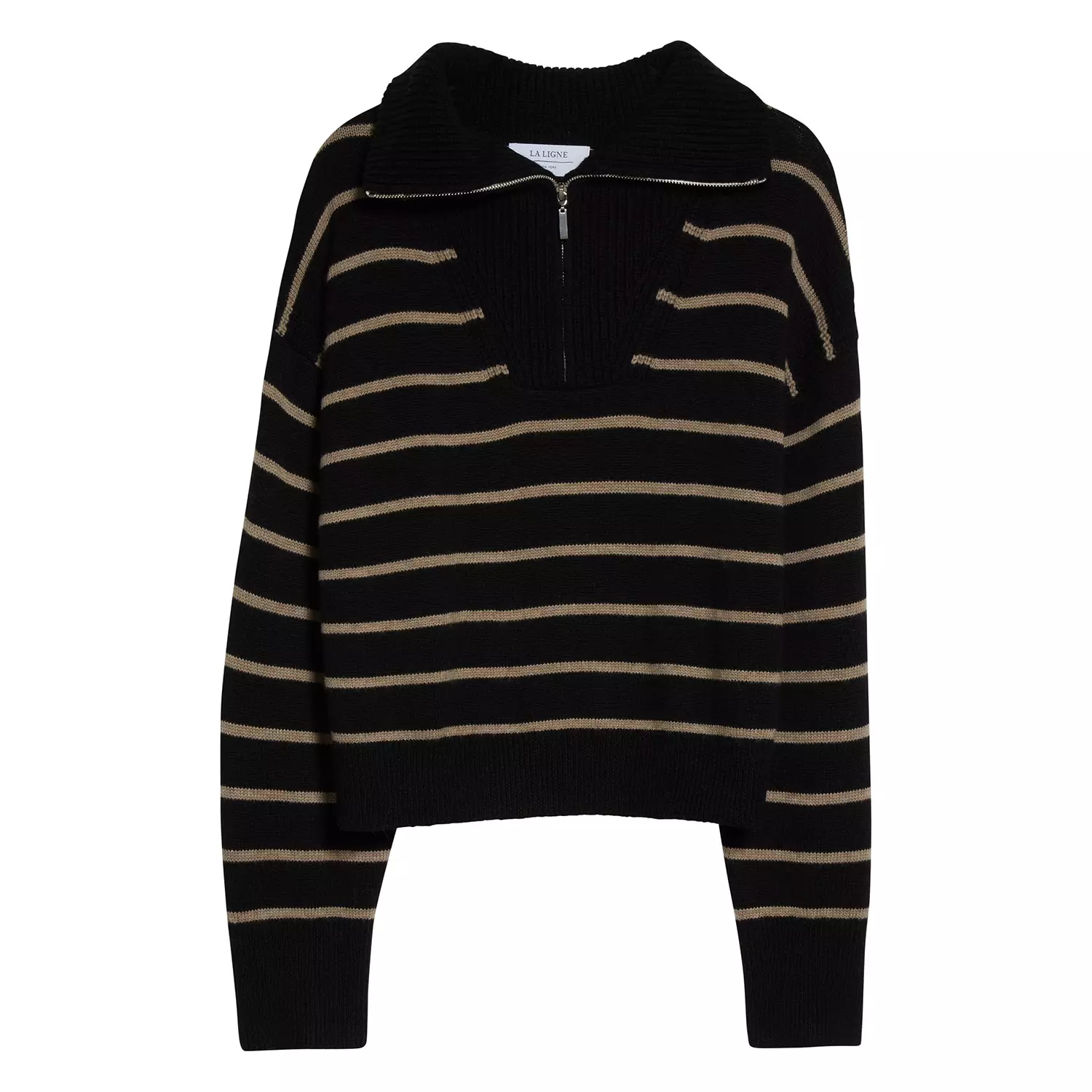 Свитер Nordstrom Stripe Half Zip из шерсти мериноса LA LIGNE