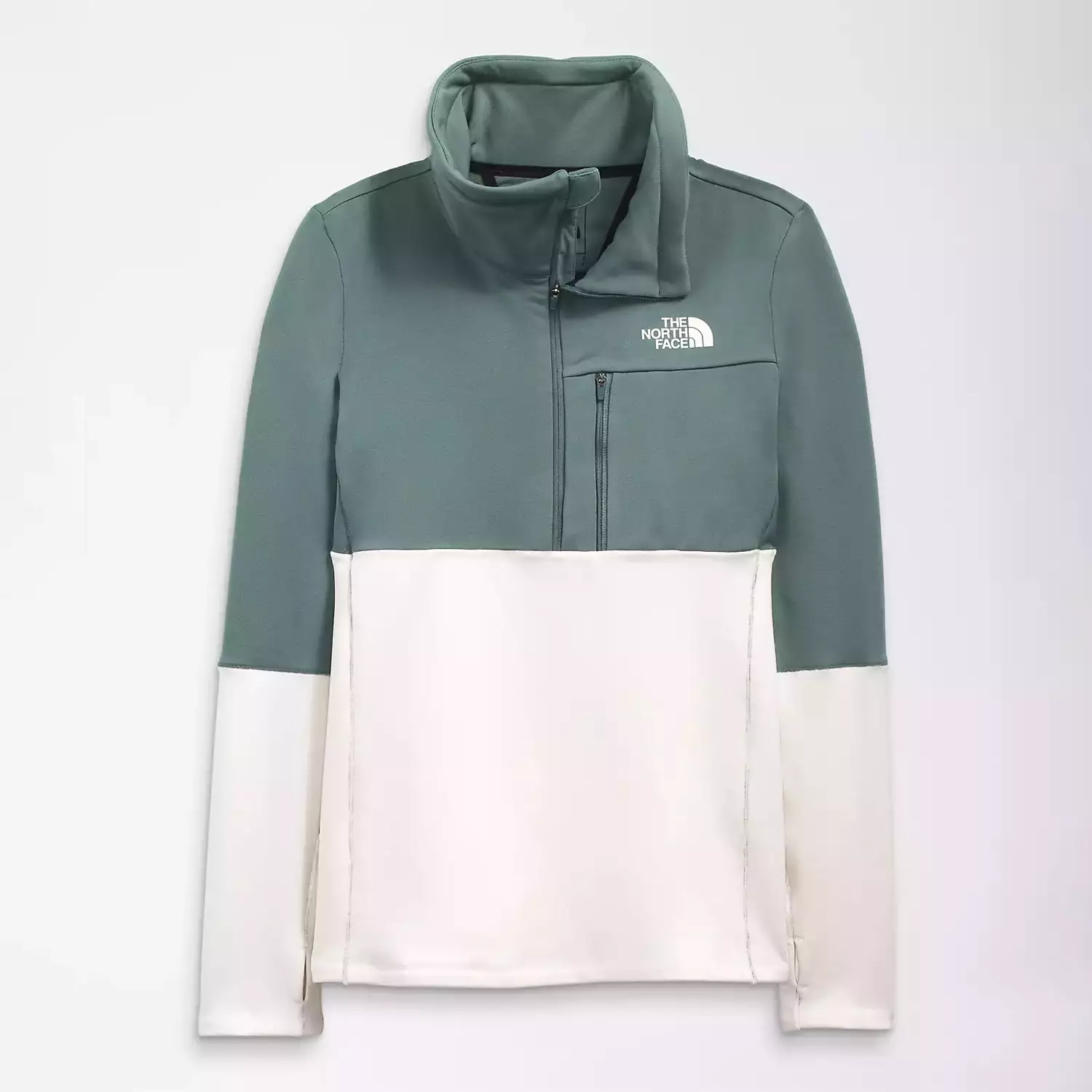 nu North Face Awewe urang Tagen ¼ Zip Fleece di Balsam Héjo