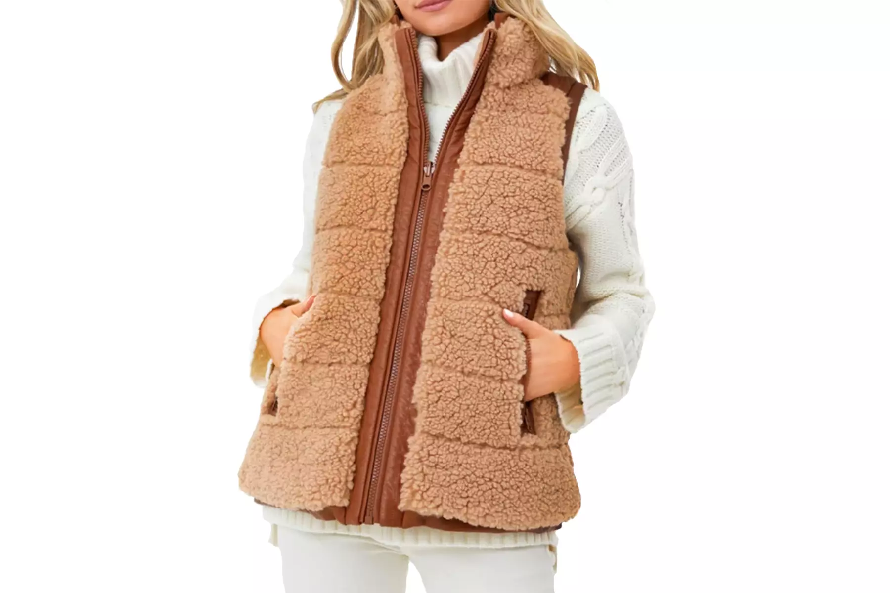 Tuckernuck Camel Leather iyo Shearling Reversible Beckham Vest