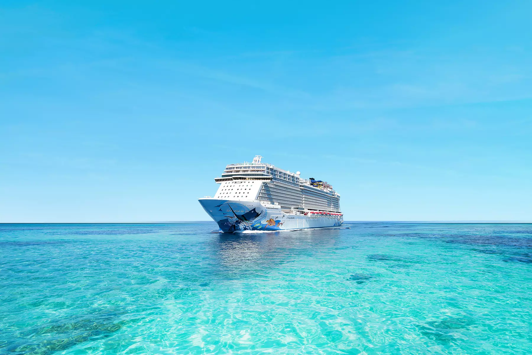 កប៉ាល់ទេសចរណ៍ Norwegian Escape បើកនៅ The Caribbean