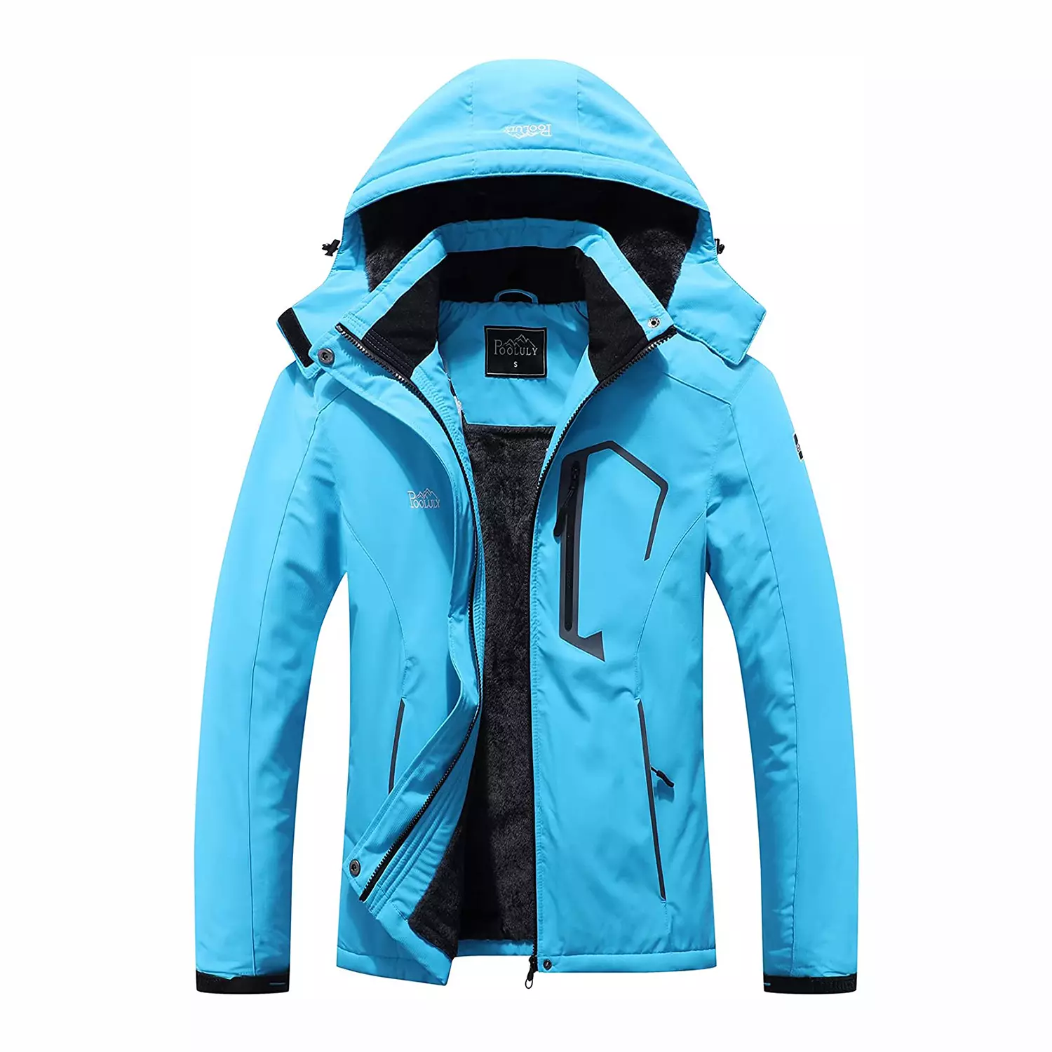 Pooluly Poj Niam Ski Jacket hauv Xiav