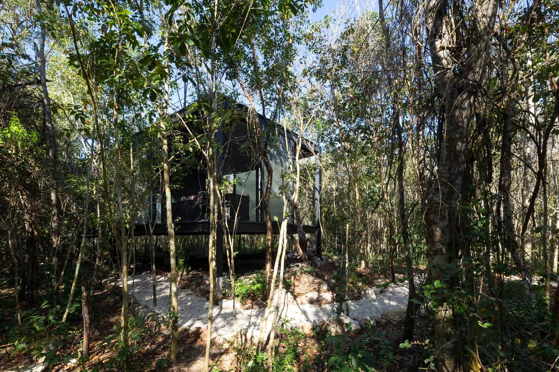 Glass House glamping Airbnb fi Puerto Morelos, Quintana Roo, il-Messiku