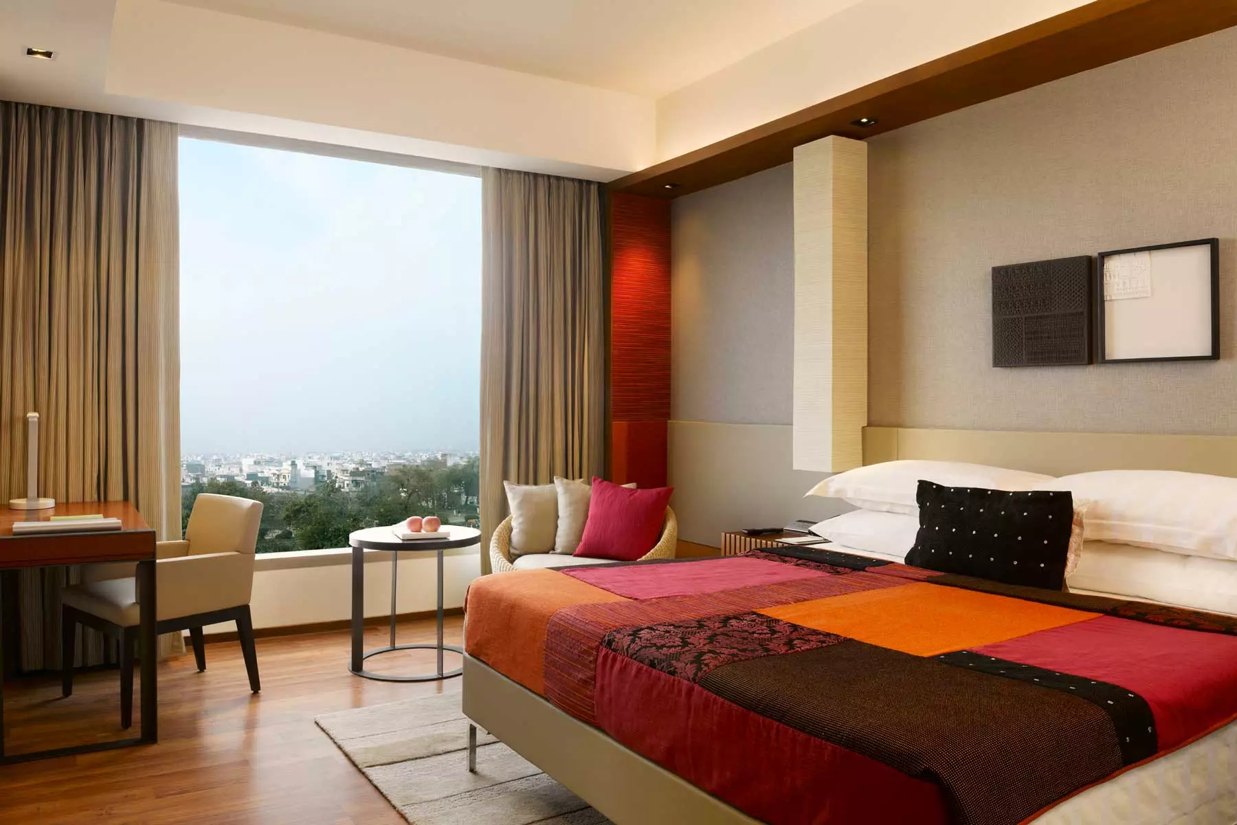 Unha habitación de hóspedes do Hyatt Regency Amritsar, votada como un dos mellores hoteis do mundo
