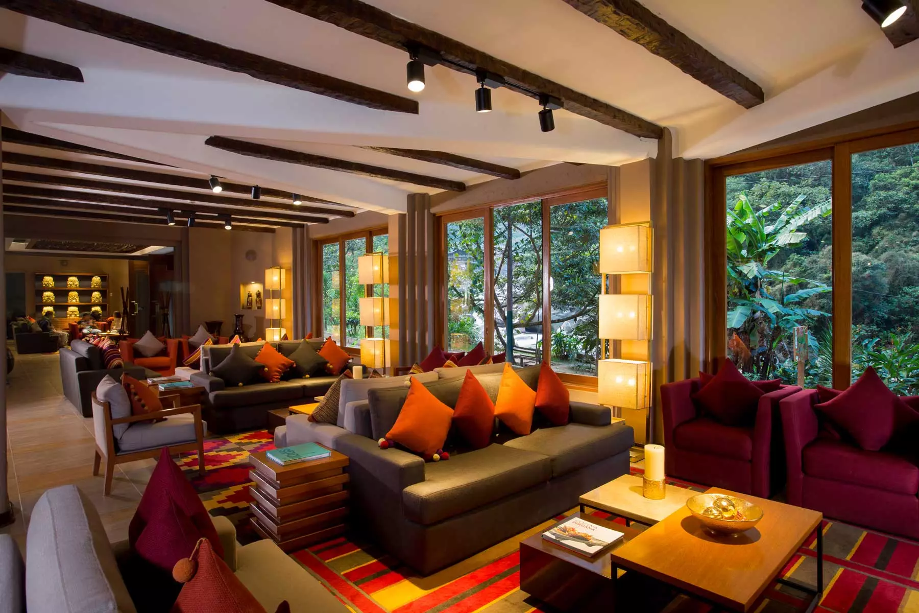 Lobby van die Sumaq Machu Picchu, aangewys as een van die beste hotelle ter wêreld