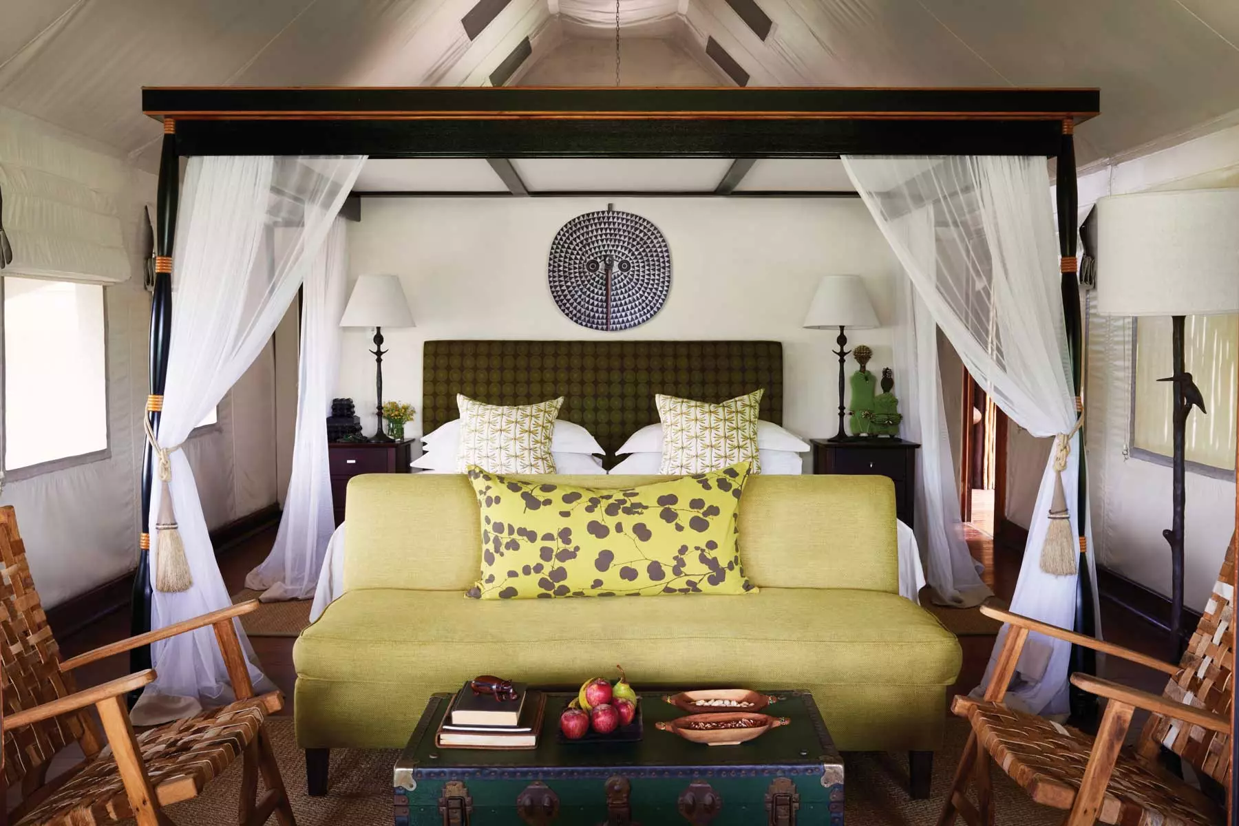 Një dhomë mysafirësh në Belmond Khwai River Lodge, u votua si një nga hotelet më të mirë në botë