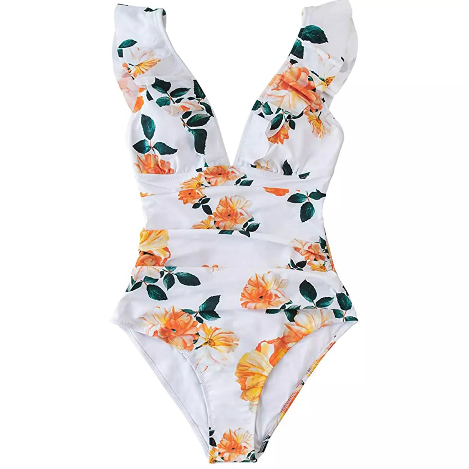 CUPSHE mBan V Muineál Píosa a hAon Swimsuit Ruffled Lása Suas Monokini