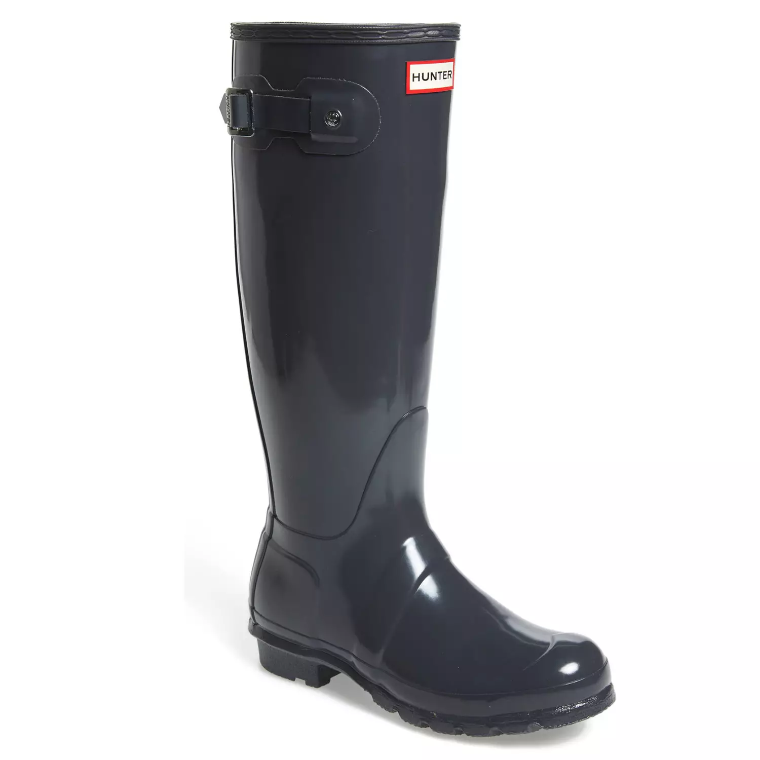 Black tall rain boots