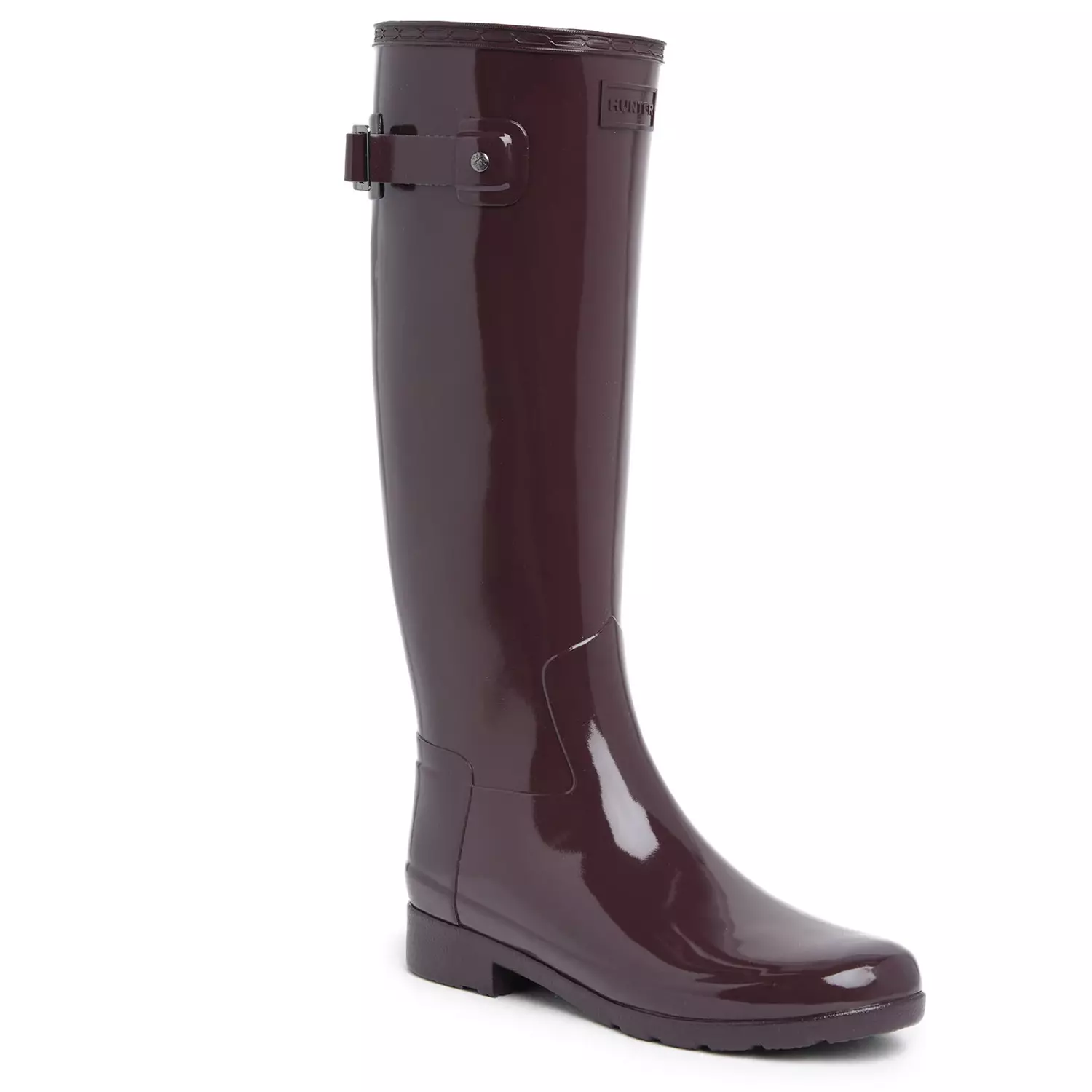 Burgund héich Reen Stiefel