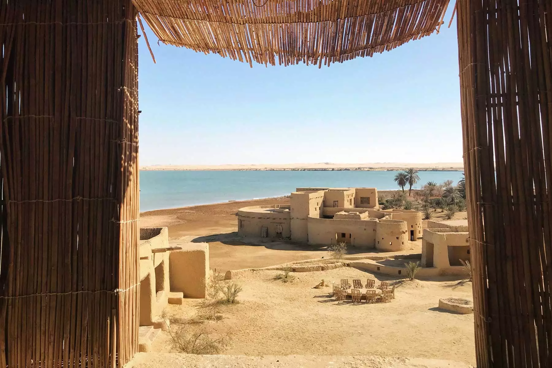 Vista desde el hotel ecológico Adrere Amellal en Siwa. Egipto