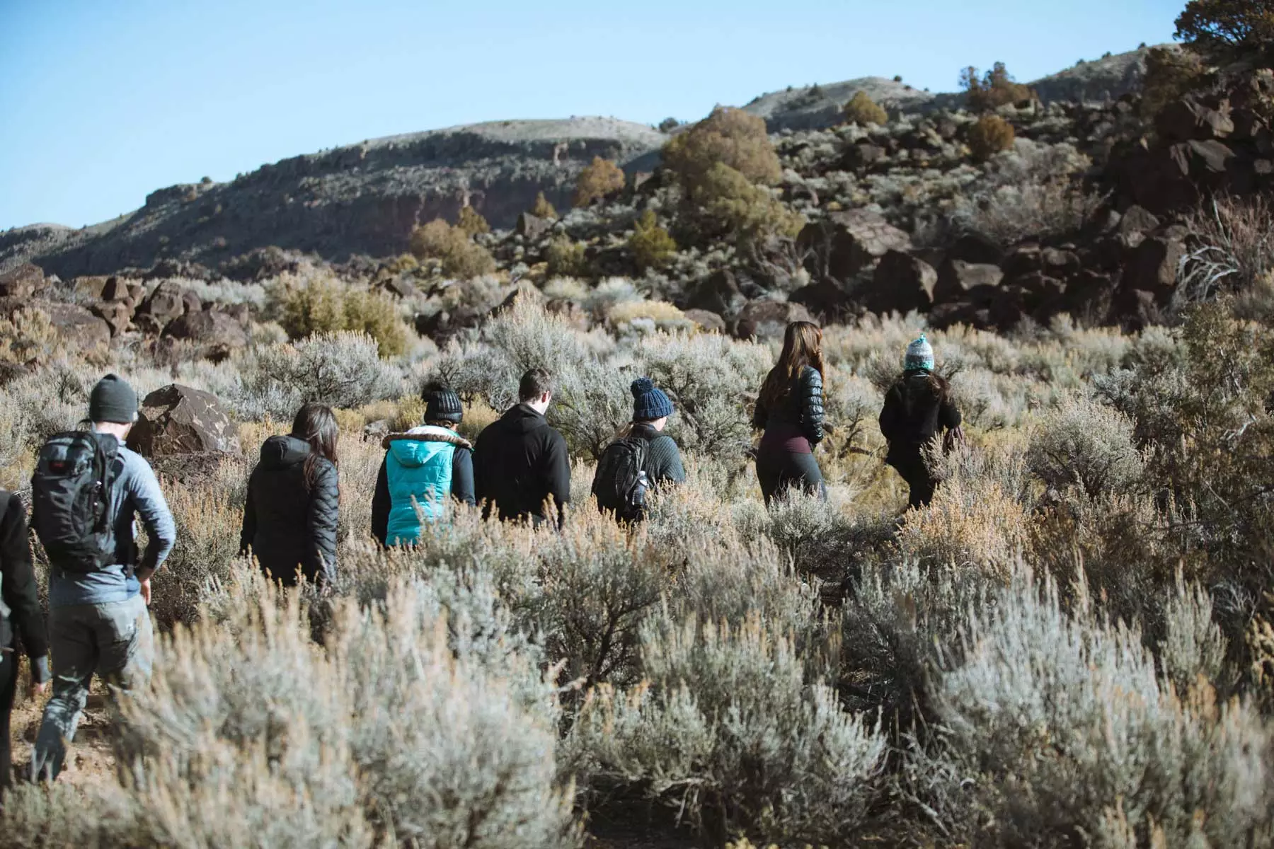 Grupa ekskurso en Taos, Nov-Meksiko