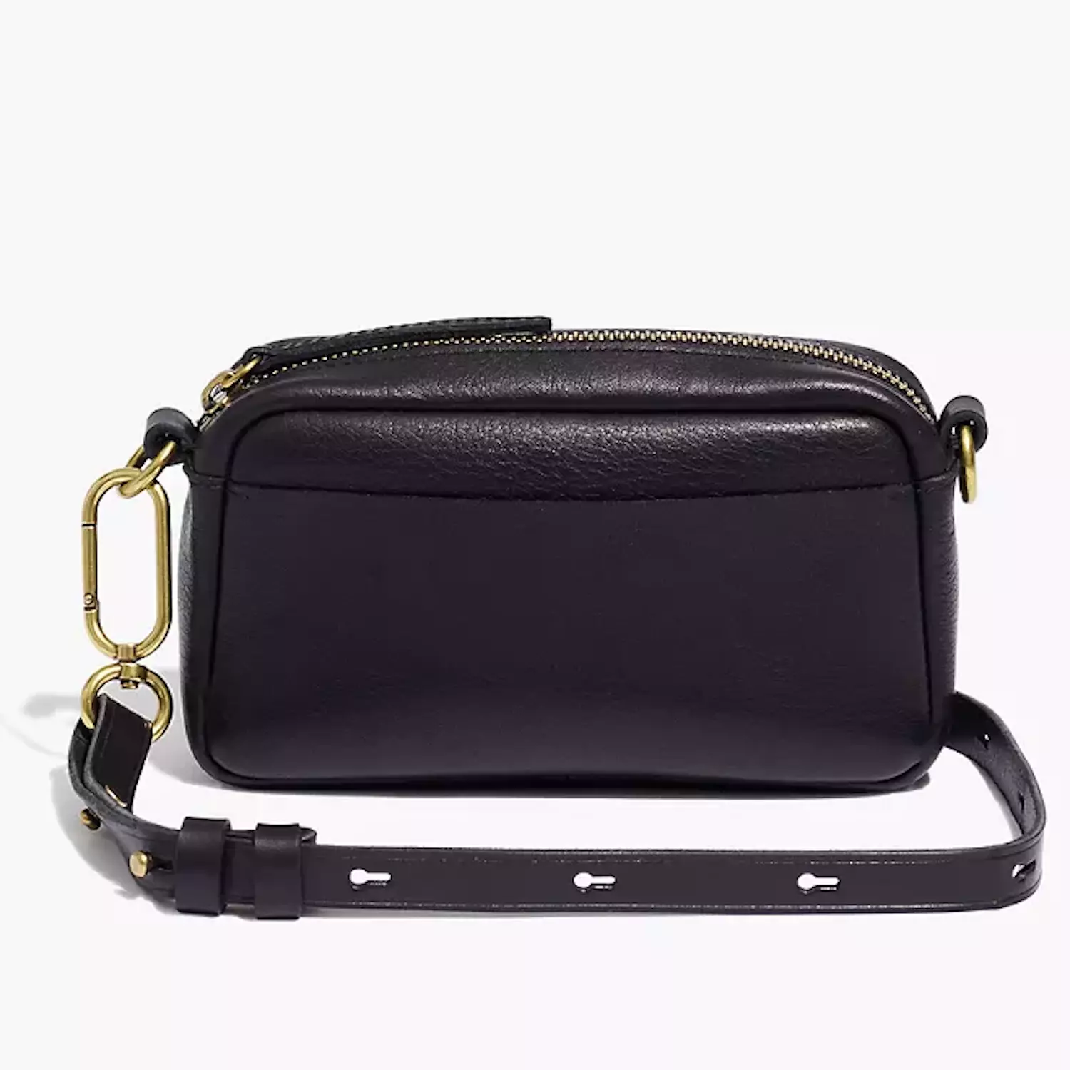 Læder karabinhage Mini Crossbody taske