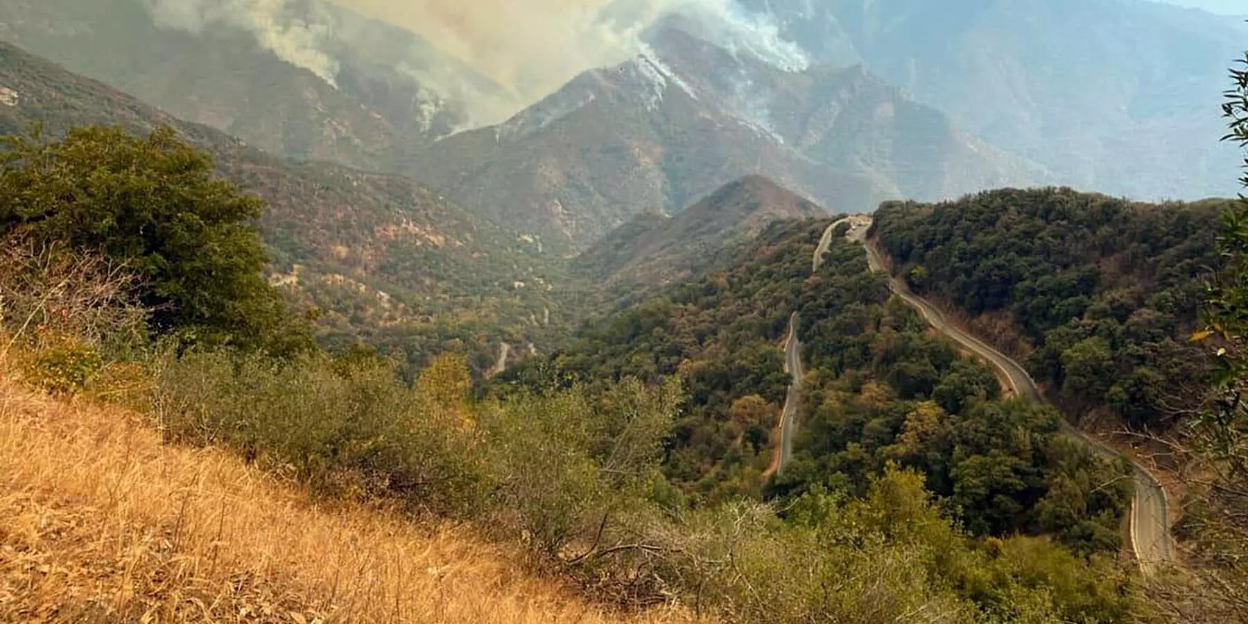 Kalifornien Wildfires Force Sequoia National Park zoumaachen