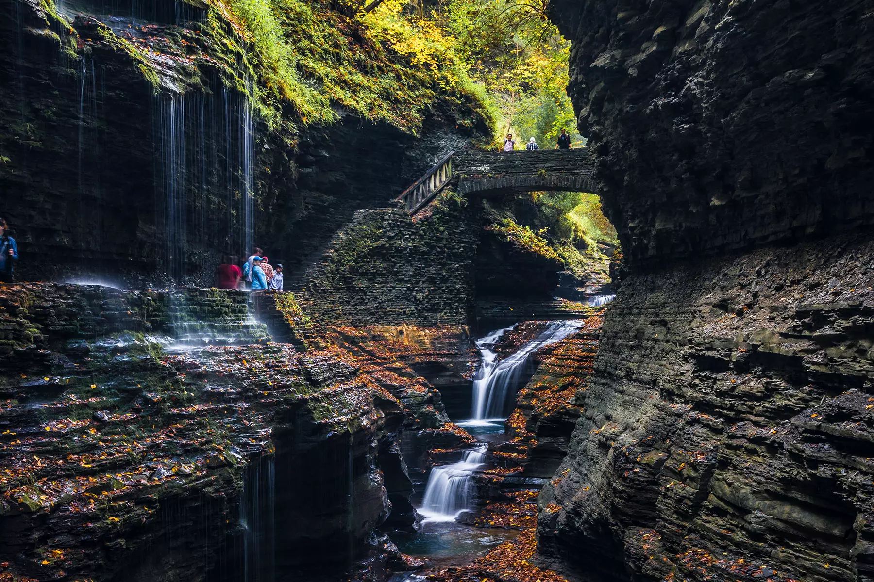 Watkin Glen State Park හි ස්වභාවික දිය ඇල්ල