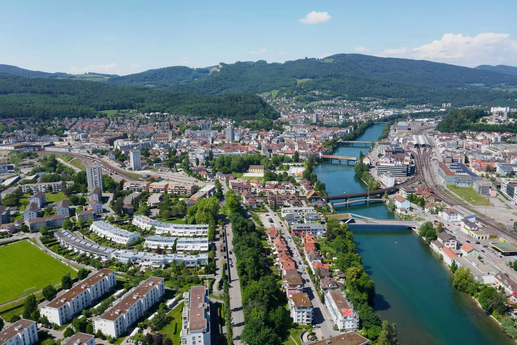 Aerial view sa Olten, Switzerland