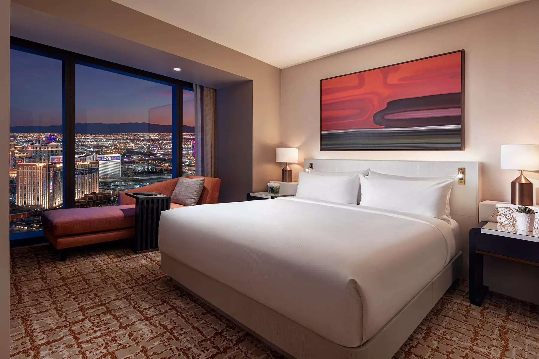 Phòng ngủ Hilton tại Resorts World Las Vegas