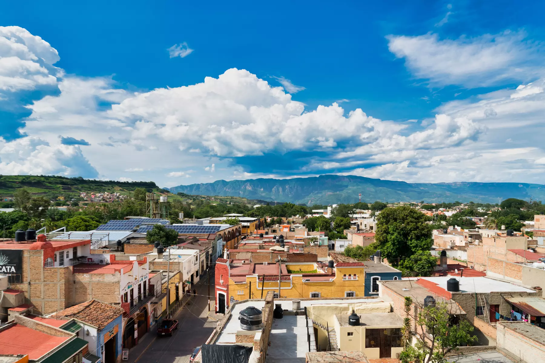 Orașul Tequila din statul Jalisco, Mexic, este renumit pentru producția de tequila spirtoasă. Câmpurile din jur sunt plantate cu agave albastre și numai tequila produsă în statul Jalisco poate fi numită tequila.