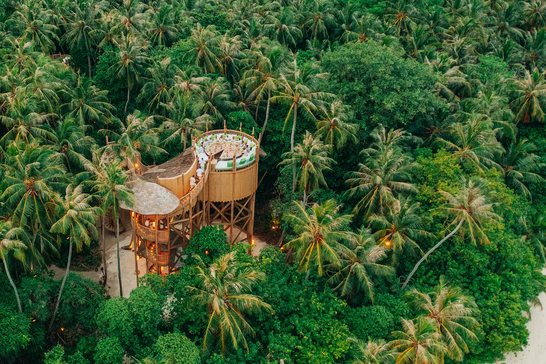 Soneva Fush 的樹頂餐廳