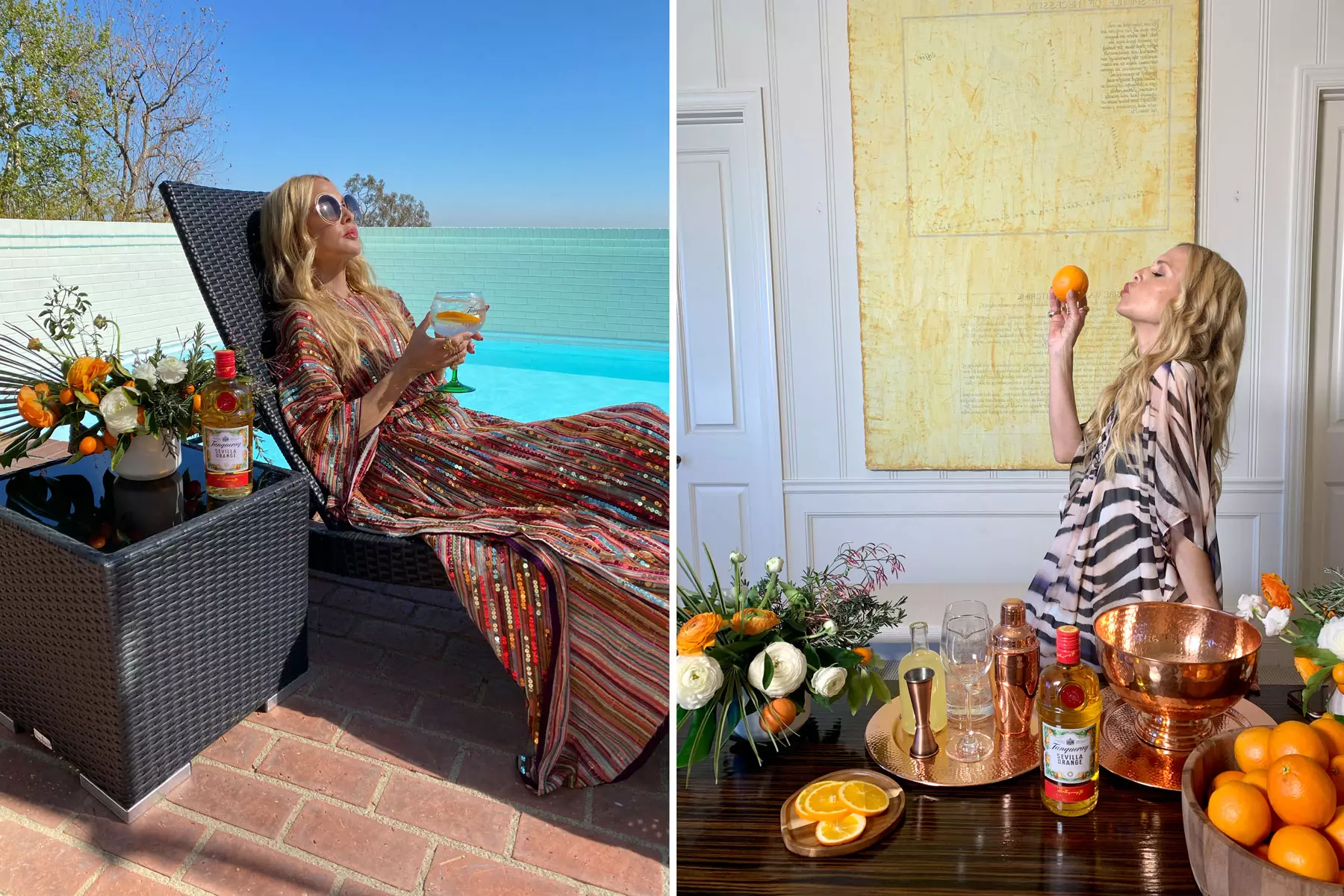 Rachel Zoe am Pool und im Speisesaal mit Tanqueray Orange Sevilla