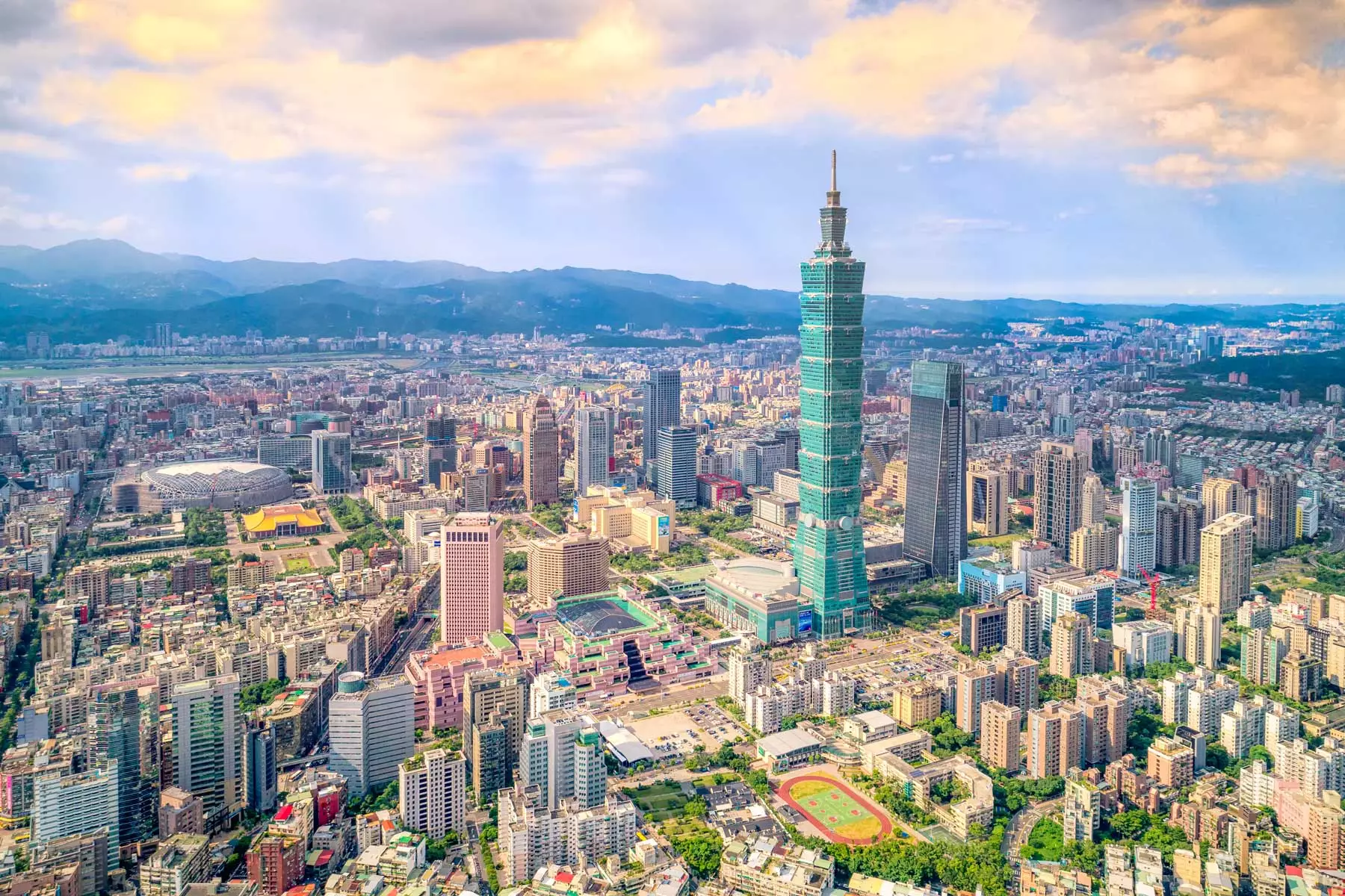 Rascacielos en Taipei, Taiwán, votada como una de las mejores ciudades del mundo