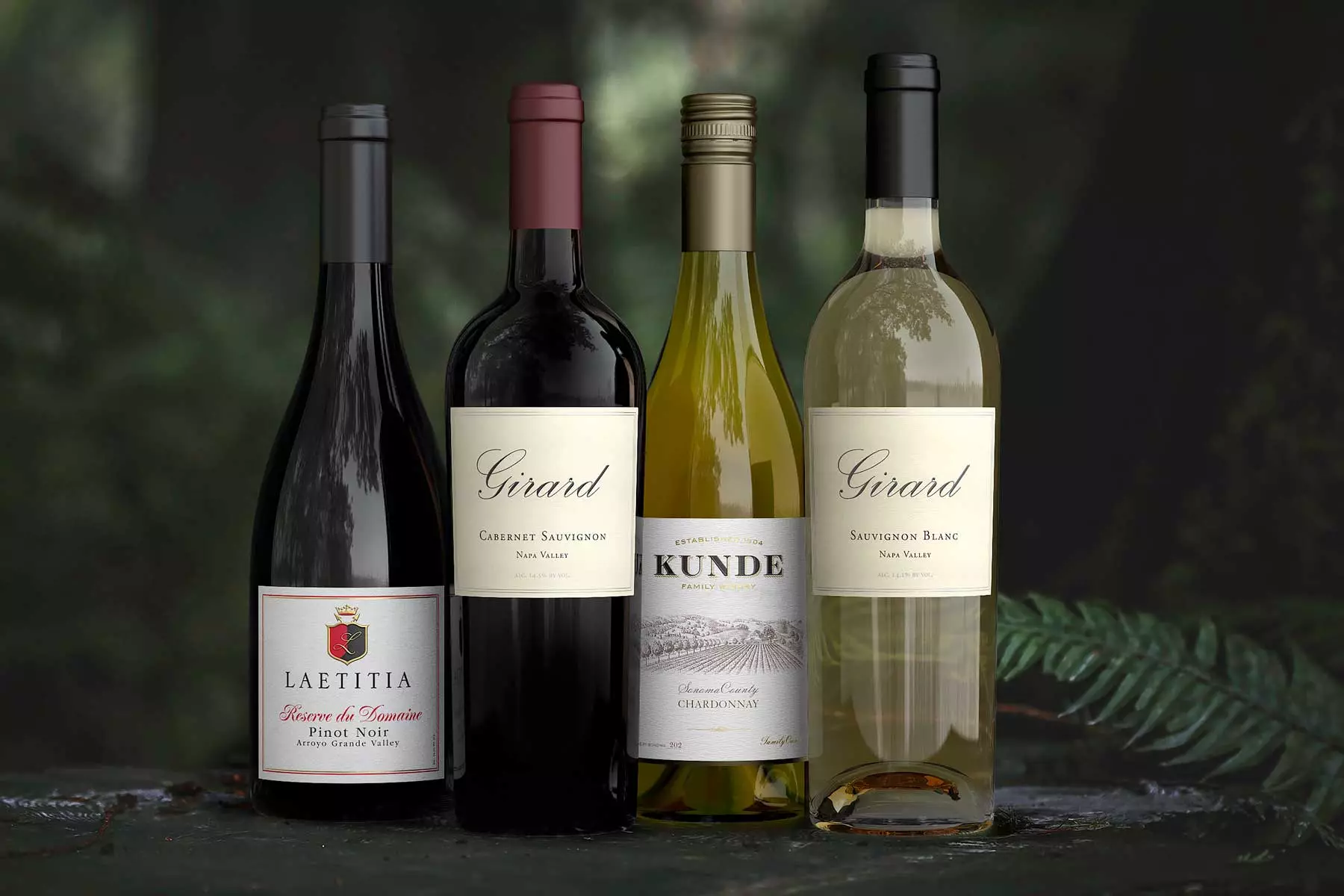 Cuatro botellas de vino de la experiencia Wine Destination